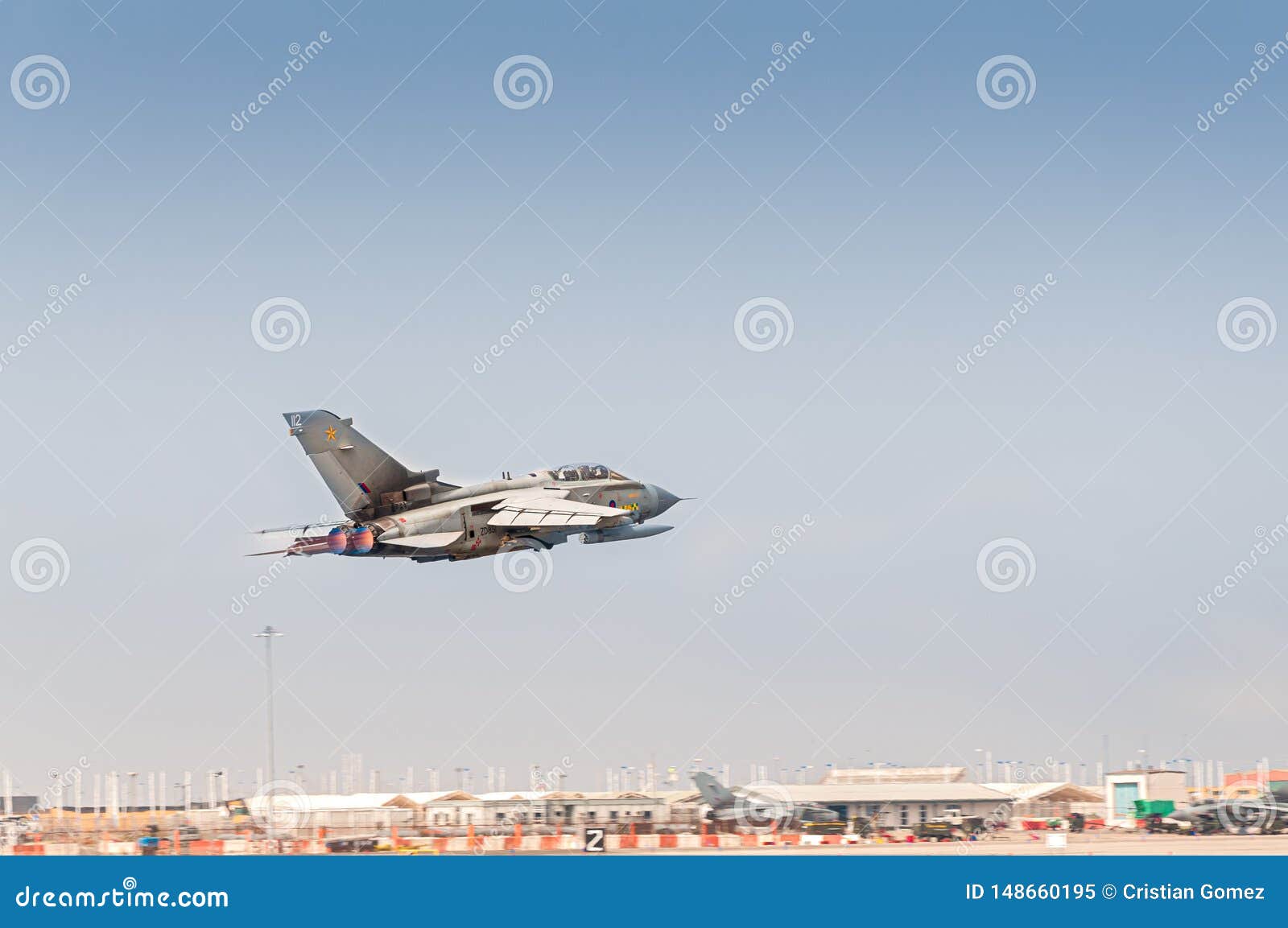 RAF Blackhawk Taking Off from Gibraltar Airport Stock Image - Image of ...