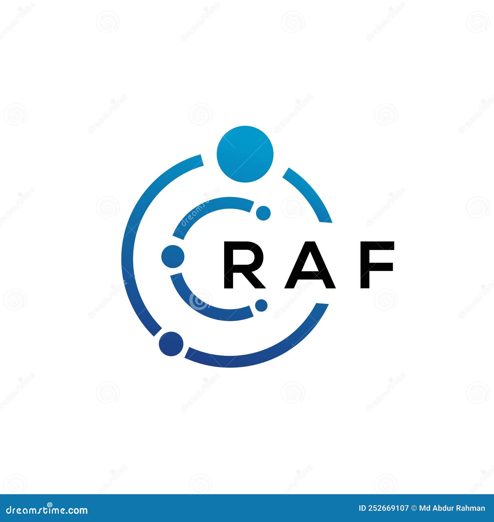 RAF Letter Technology Logo Design On White Background. RAF Creative ...