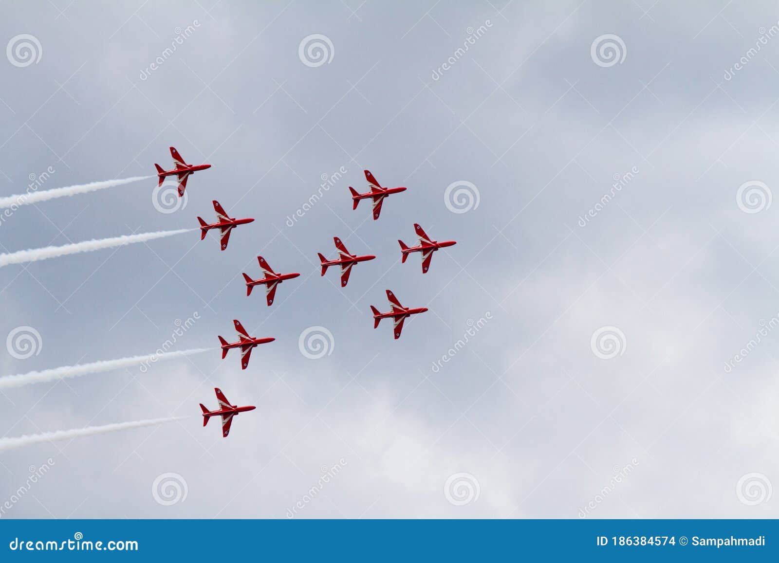 RAF Red Arrow Display Editorial Image | CartoonDealer.com #186391068