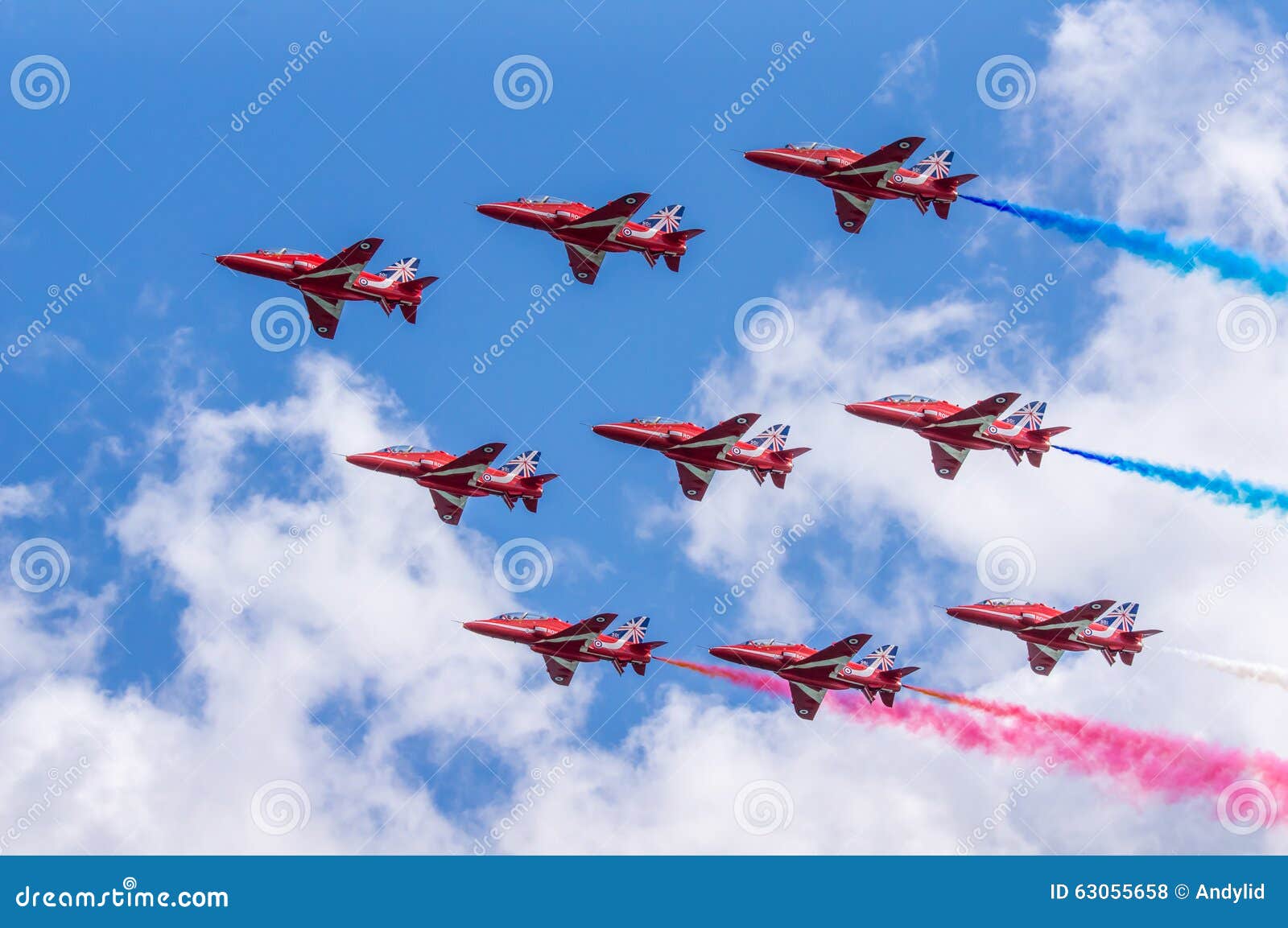 RAF Red Arrows Air Display-Team Redaktionelles Stockfoto - Bild von ...
