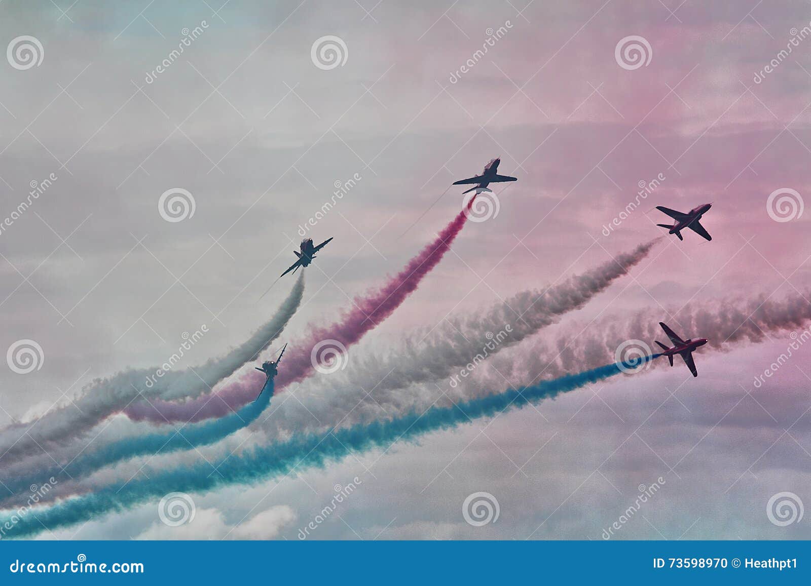RAF Red Arrows Display Team Foto de archivo - Imagen de humo, chorro ...