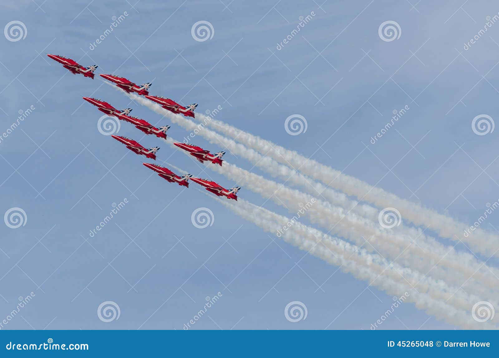 RAF Red Arrows Team editorial stock photo. Image of arrows - 45265048
