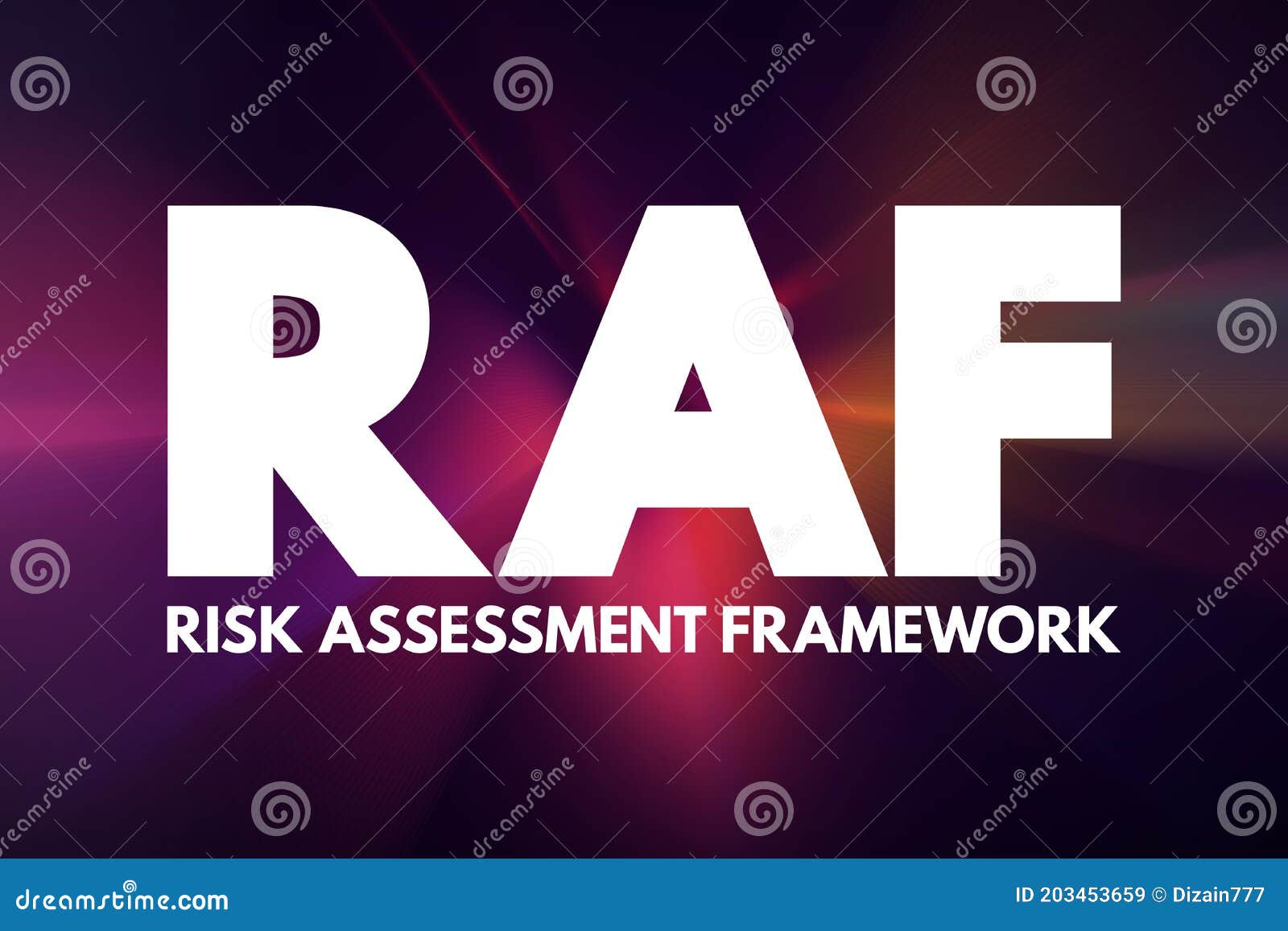 RAF - Risk Assessment Framework Acronym, Business Concept Background ...