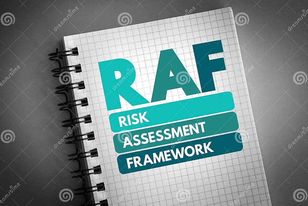 RAF - Risk Assessment Framework Acronym on Notepad, Business Concept ...