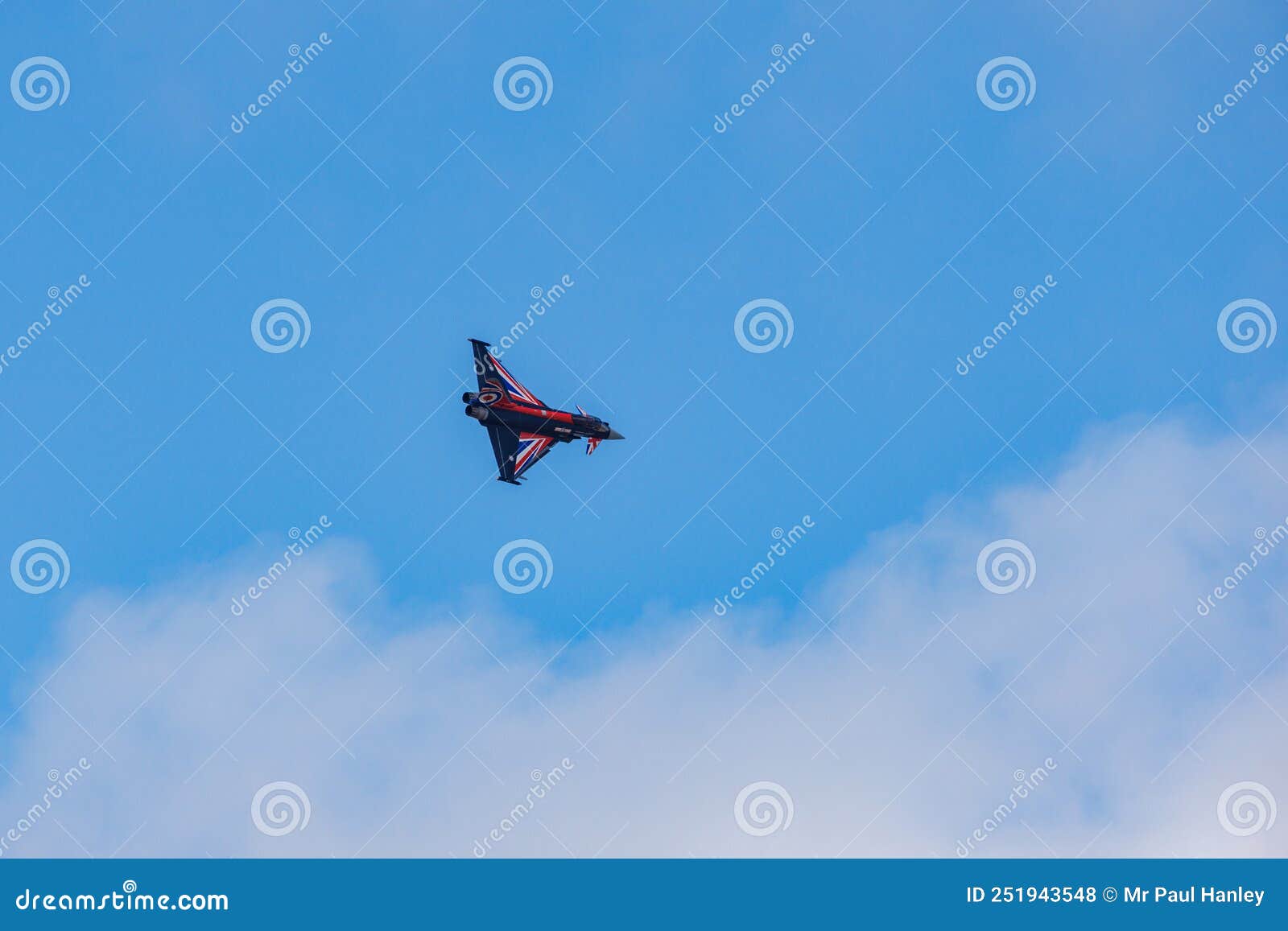 The RAF Typhoon, Callsign Blackjack Flies Against a Bright Blue Sky ...