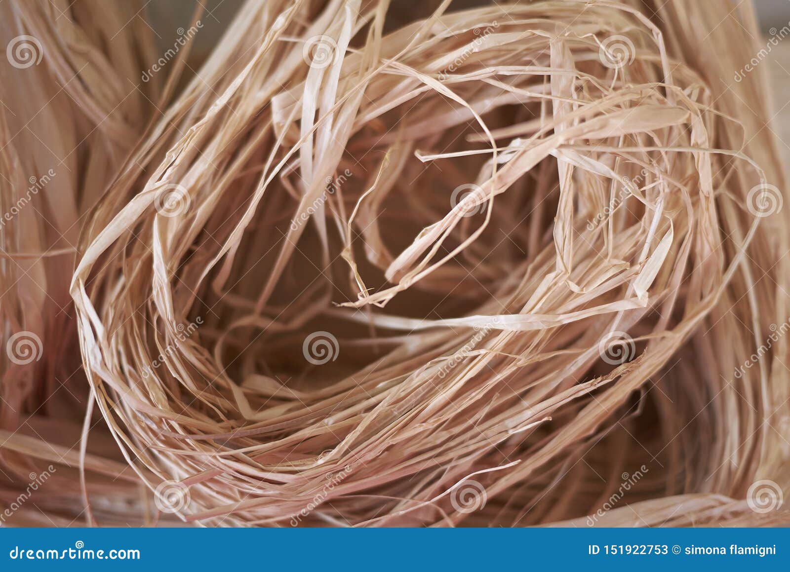 Raffia Ball Close Up on a Table Stock Image - Image of table, rope ...