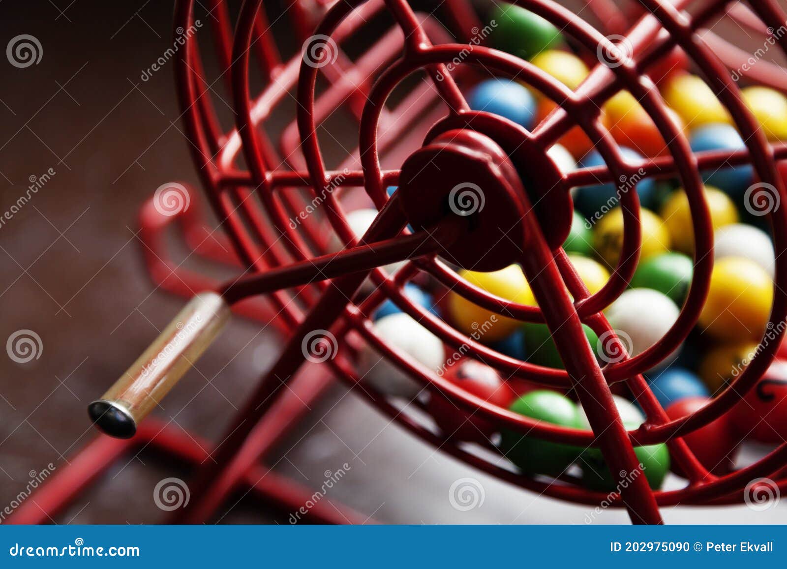 Raffle Game with Different Colored Balls Seen from the Side Stock Photo ...