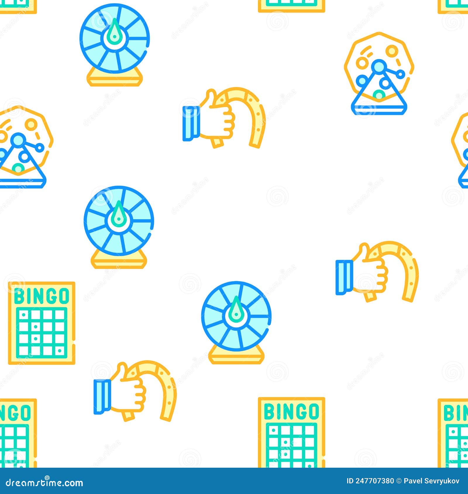 Raffle Lottery Game Collection Icons Set Vector Stock Illustration ...