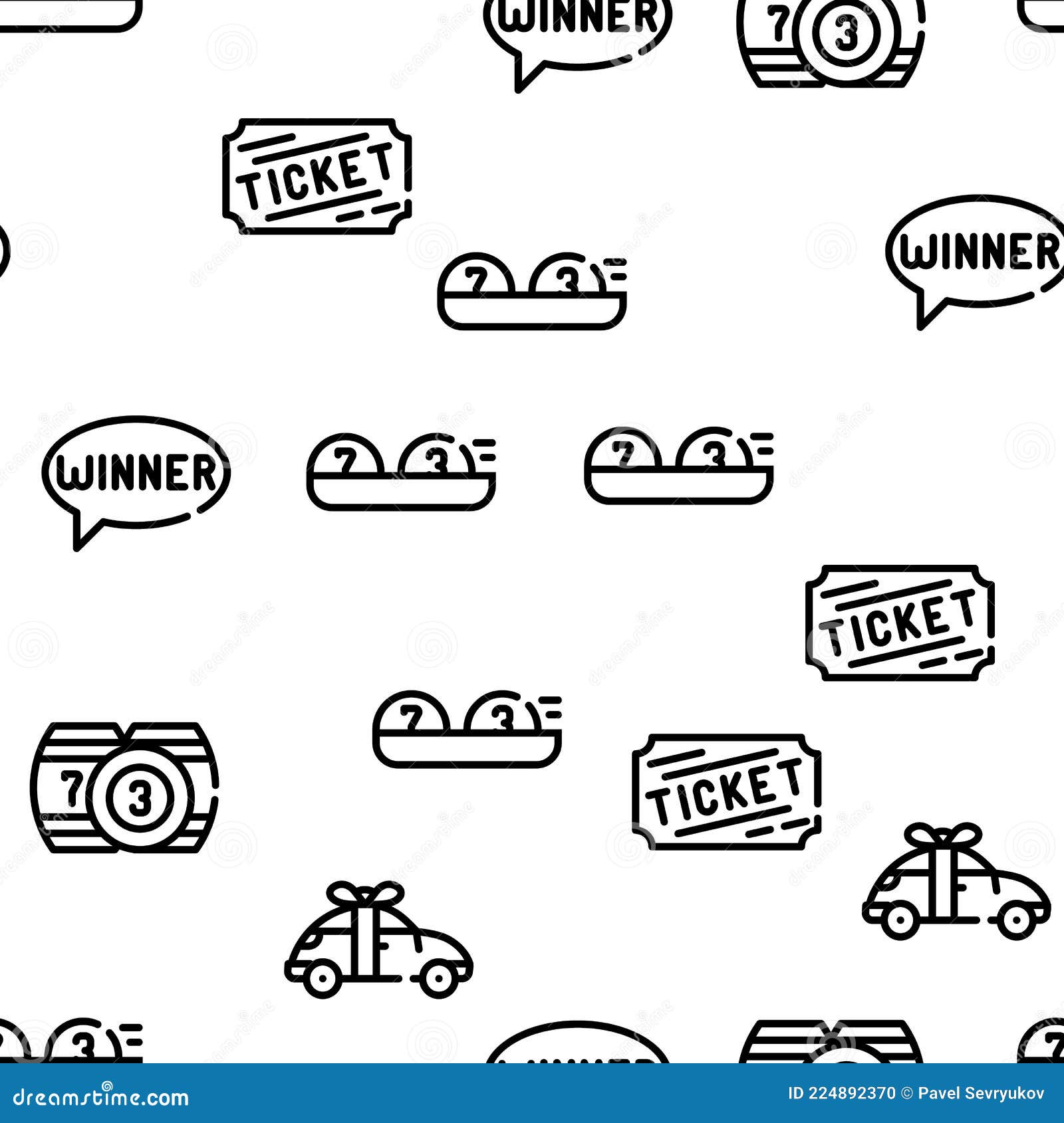 Raffle Lottery Game Vector Seamless Pattern Stock Vector - Illustration ...