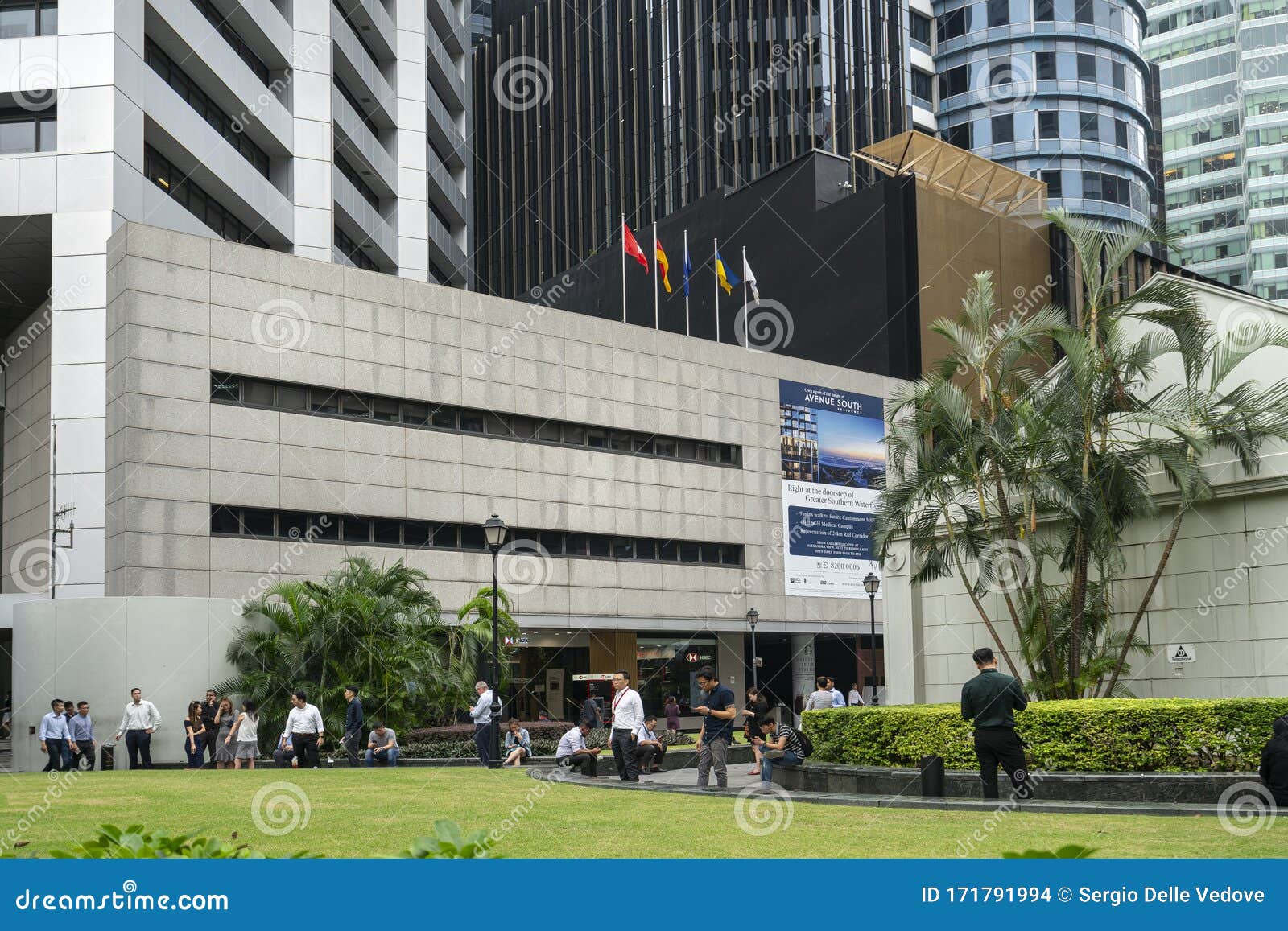 Raffles place in Singapore editorial stock image. Image of historic ...