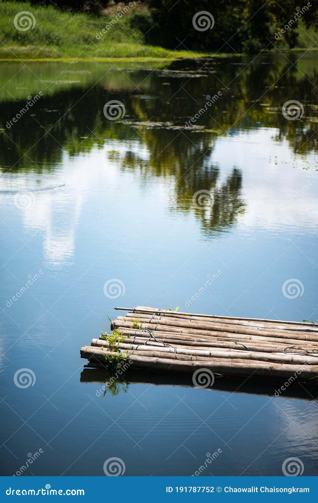 Raft is Empty Floating on the Lake. Stock Photo - Image of rafts ...