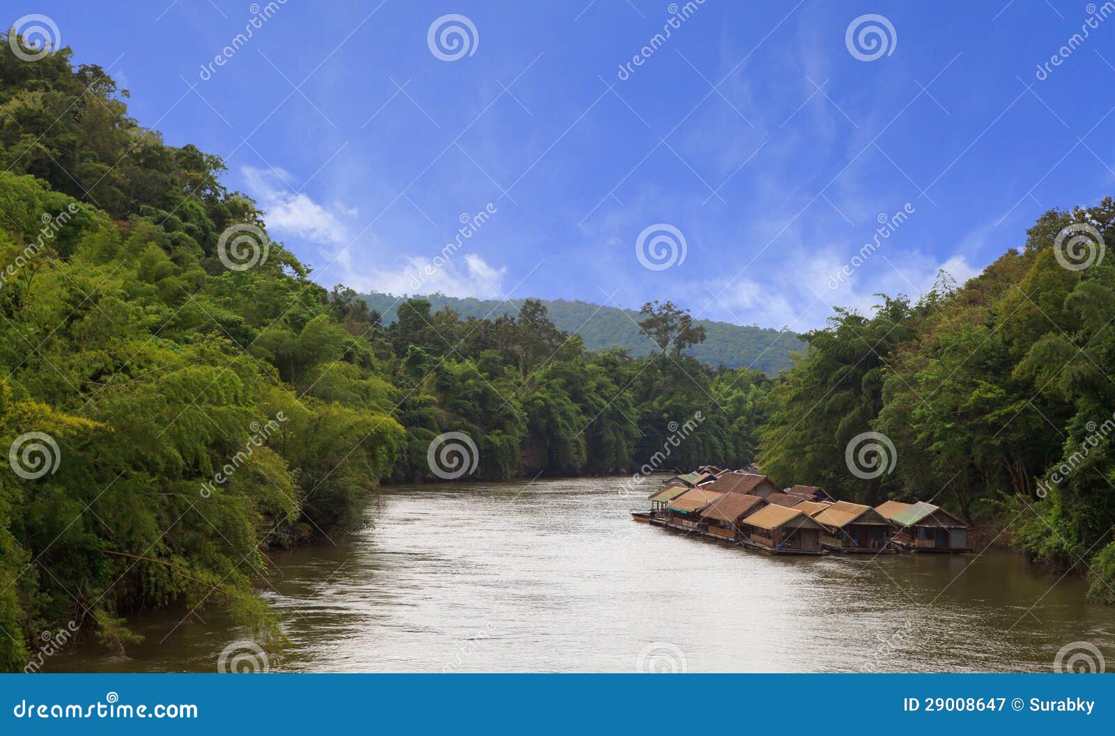 Raft houses in the river stock image. Image of scenic - 29008647