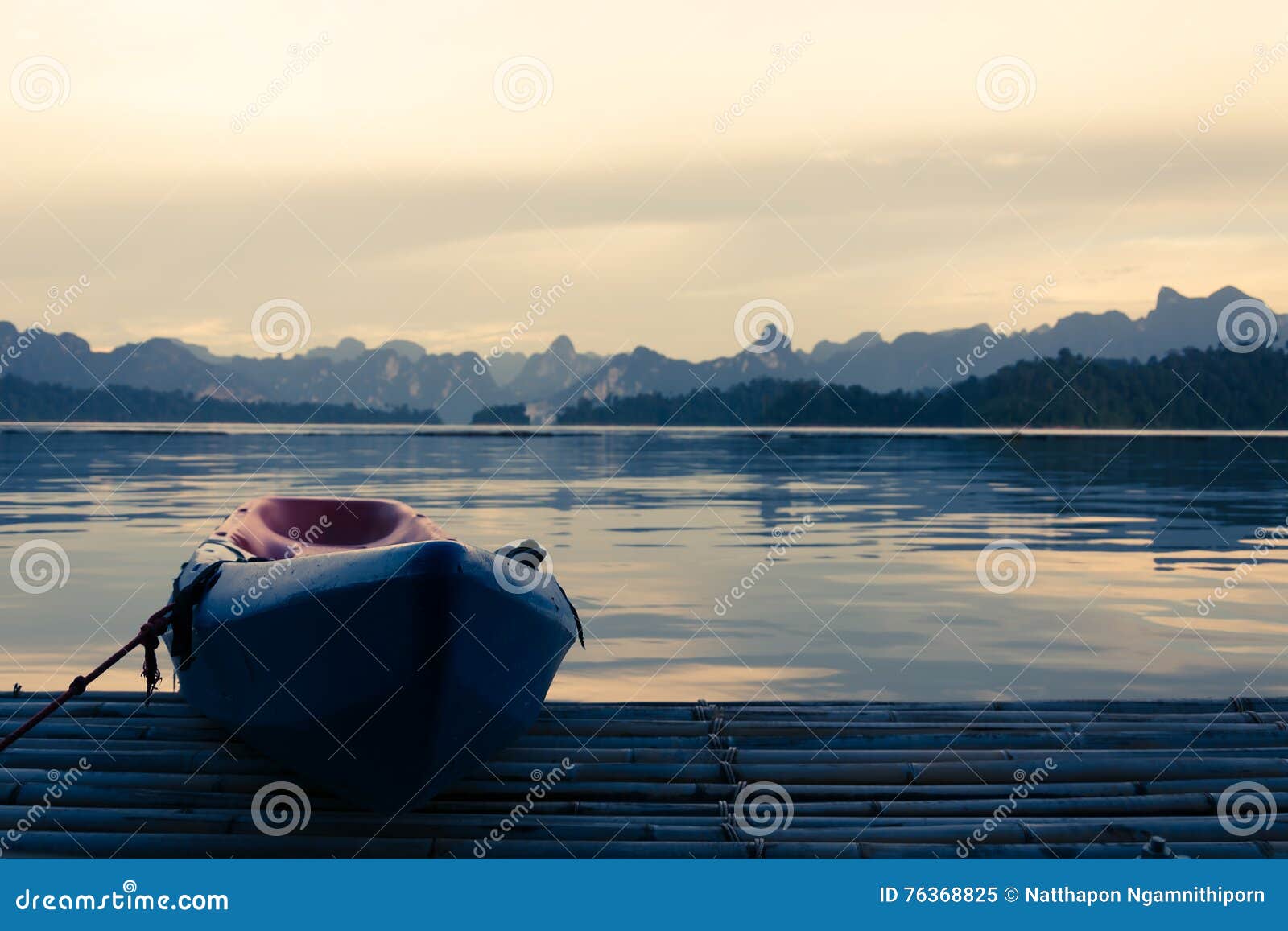 Raft on lake stock image. Image of rocky, panoramic, beautiful - 76368825