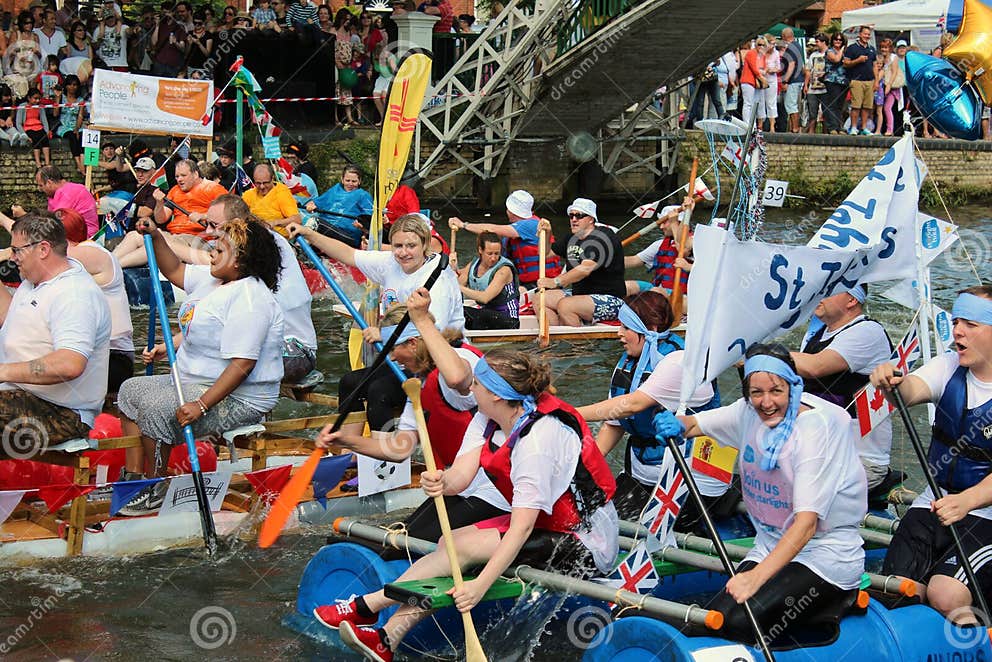 Raft races on the river editorial image. Image of person - 25951115