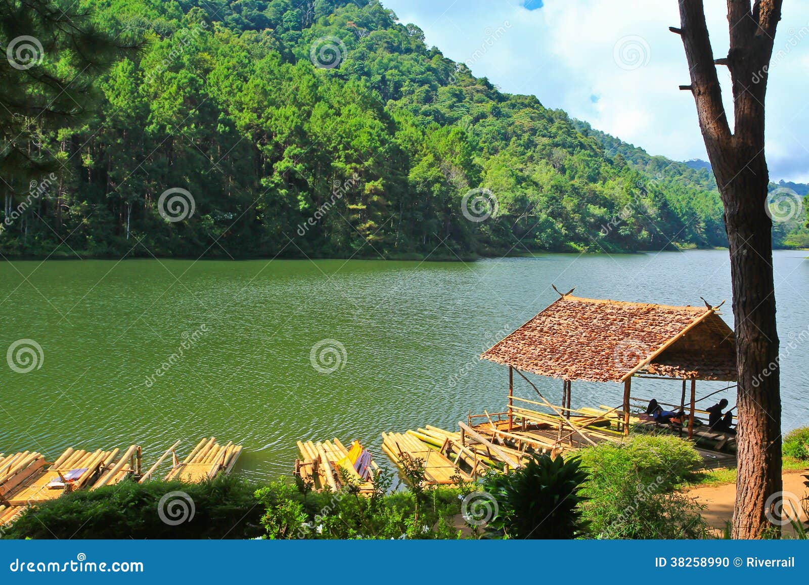 Raft in the reservoir stock photo. Image of beautiful - 38258990