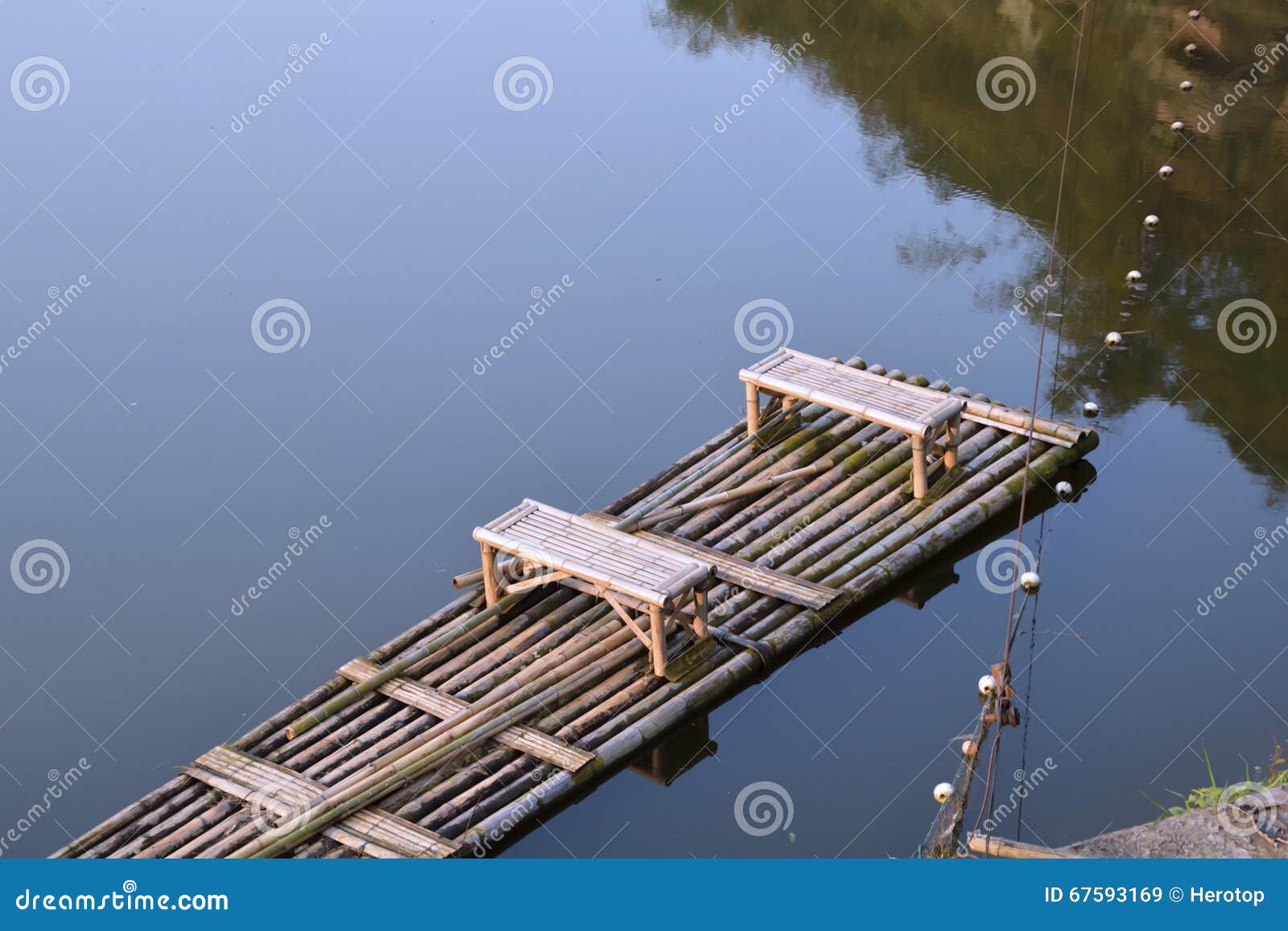 Raft on the water stock image. Image of reflection, lake - 67593169