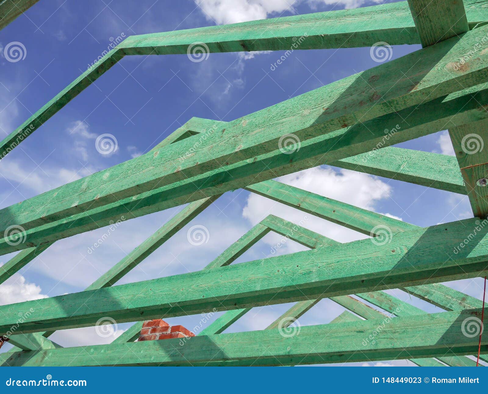 Rafter Framing Construction Stock Image - Image of materials, build ...