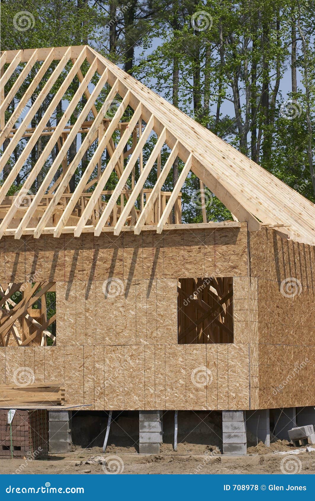 Rafters stock photo. Image of roof, contractor, neighborhood - 708978