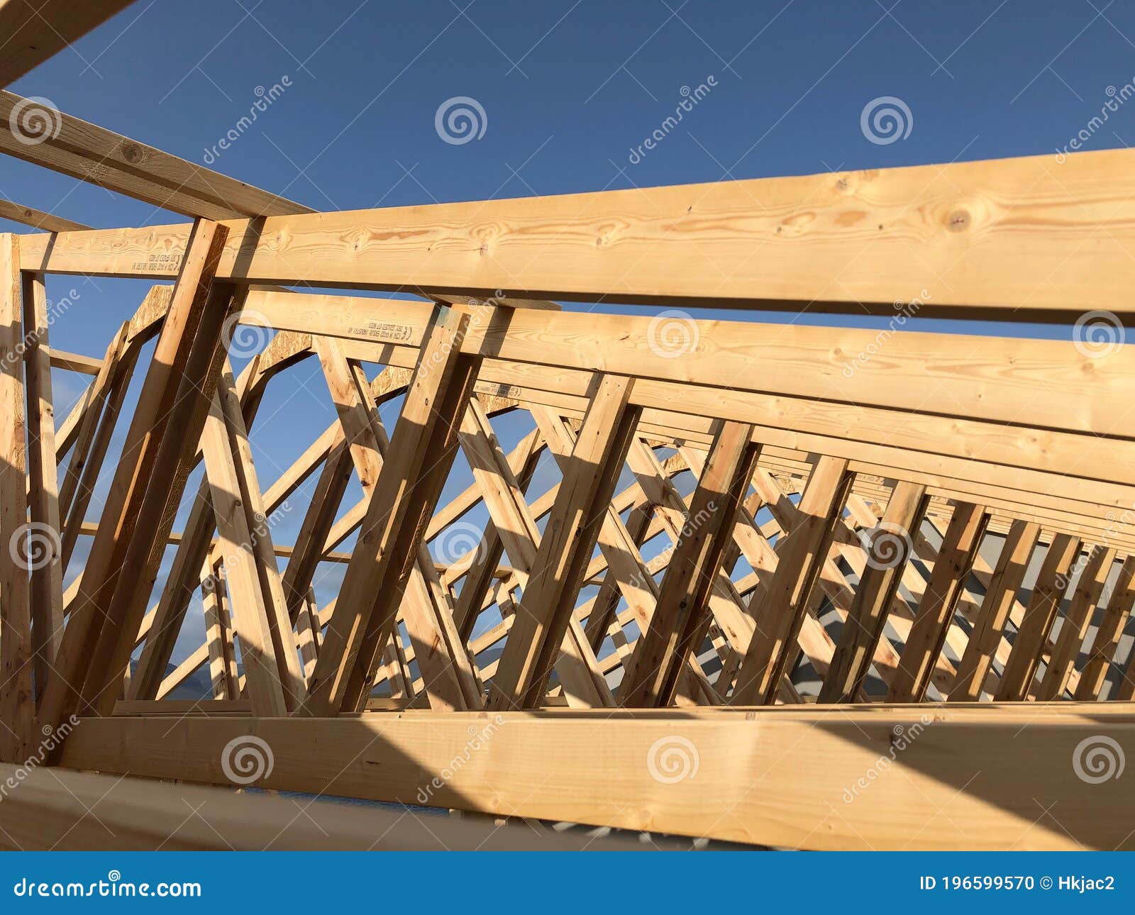 Rafters in construction stock photo. Image of rafter - 196599570