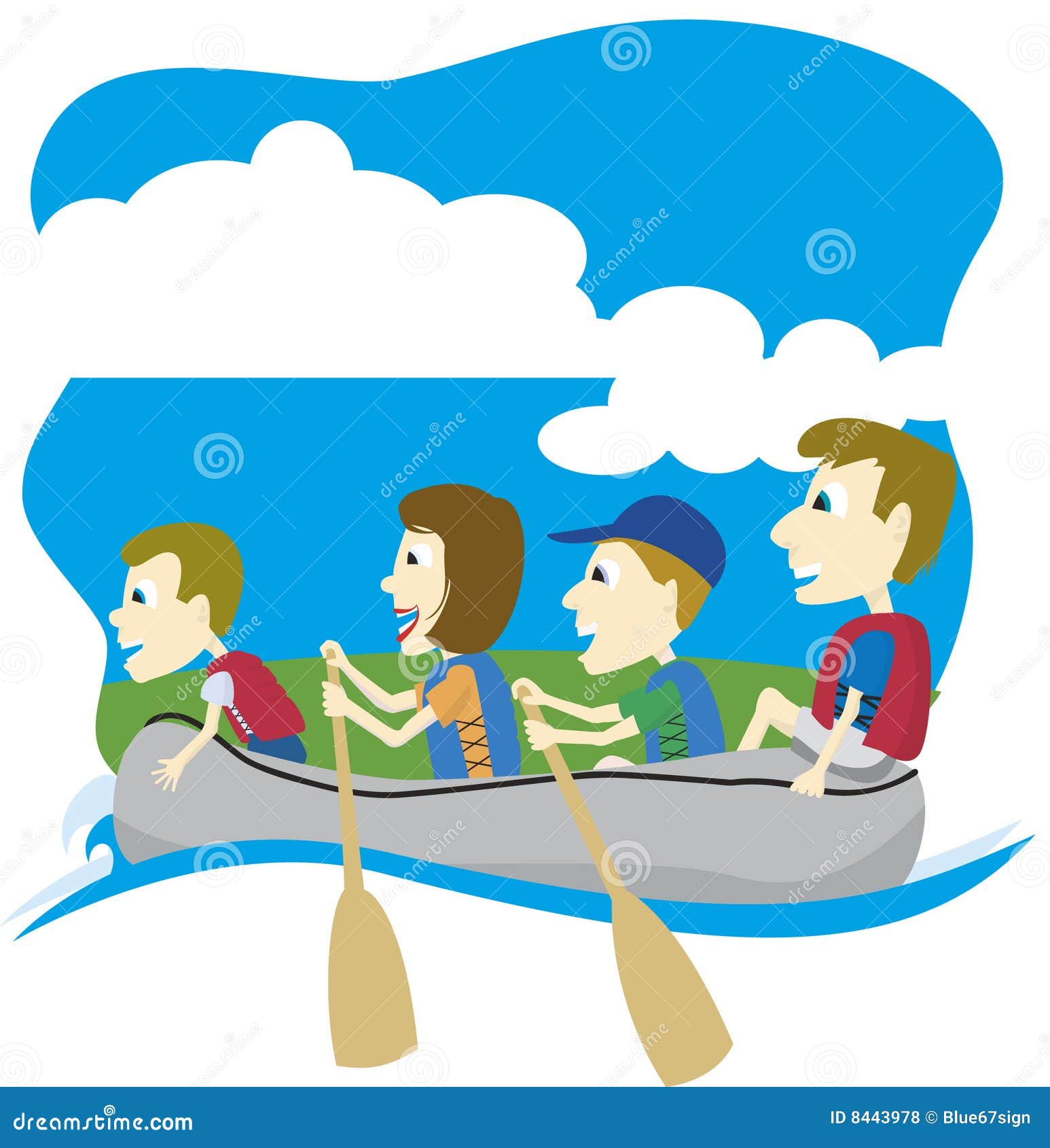 Rafting stock vector. Illustration of trip, family, rowing - 8443978