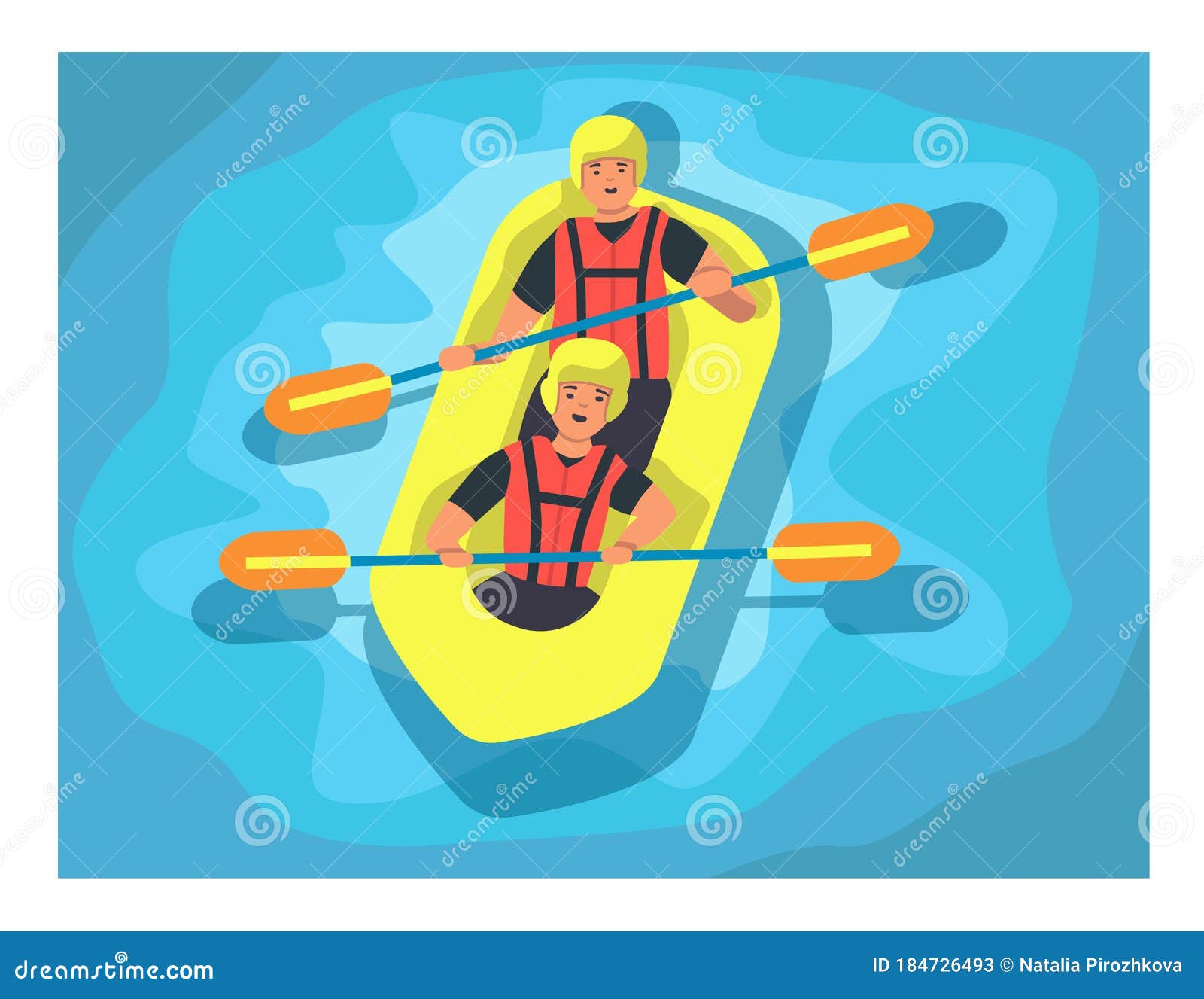 Flat Illustration of Rafting Vector Stock Vector - Illustration of ...