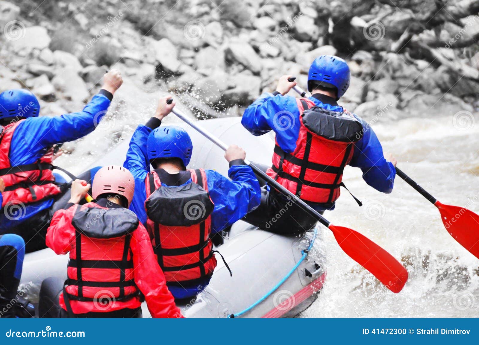 Rafting As Extreme and Fun Sport Stock Photo - Image of people ...
