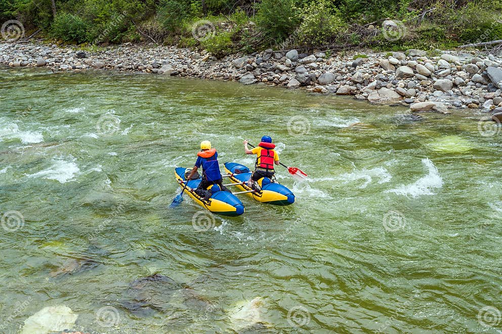 Rafting on a catamaran stock photo. Image of fast, male - 80243314