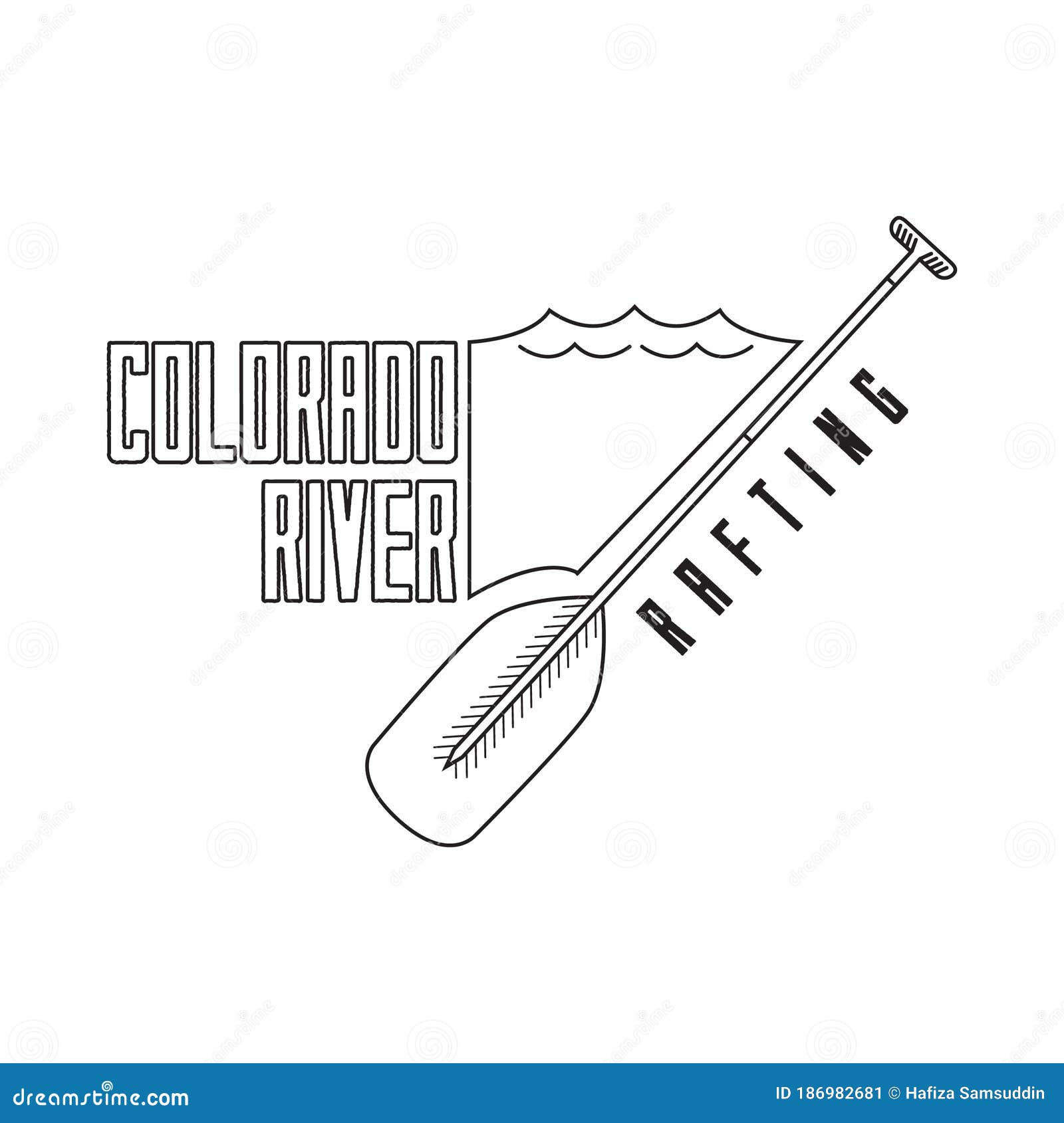 Rafting Colarado River Label. Vector Illustration Decorative Design ...