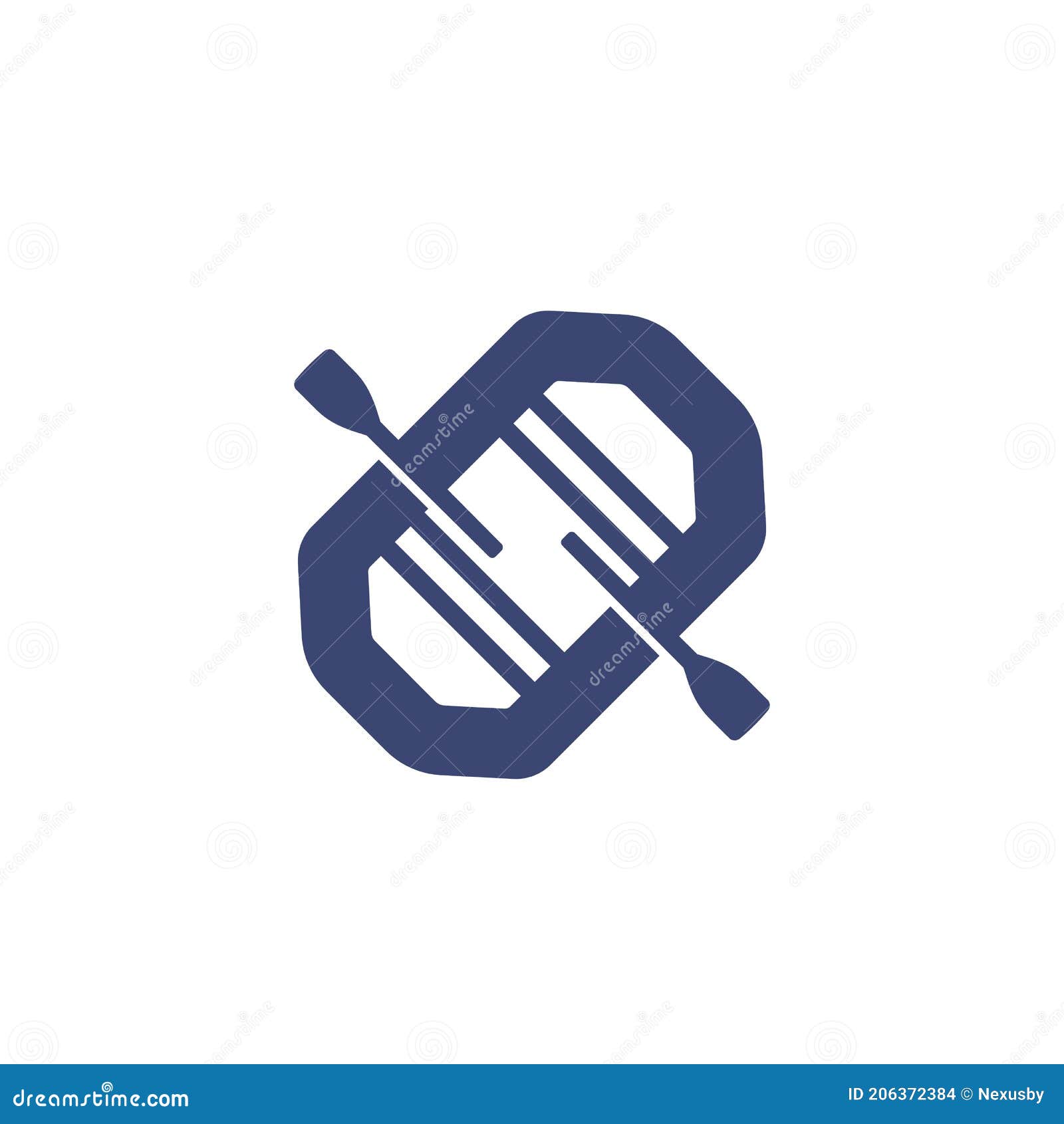 Rafting Icon on White, Top View Stock Illustration - Illustration of ...