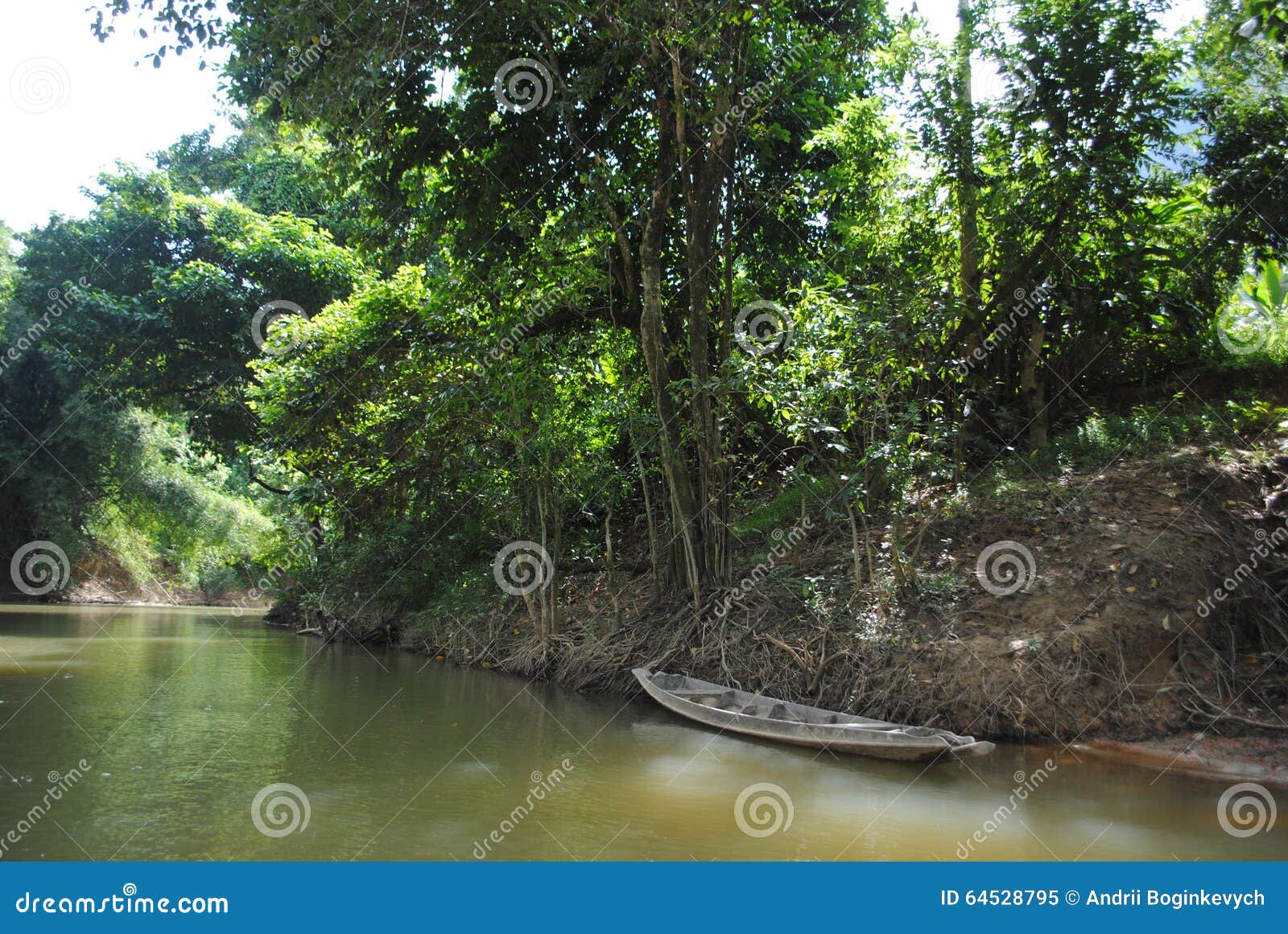 Rafting through the Jungle - Old Boat Stock Image - Image of jungle ...