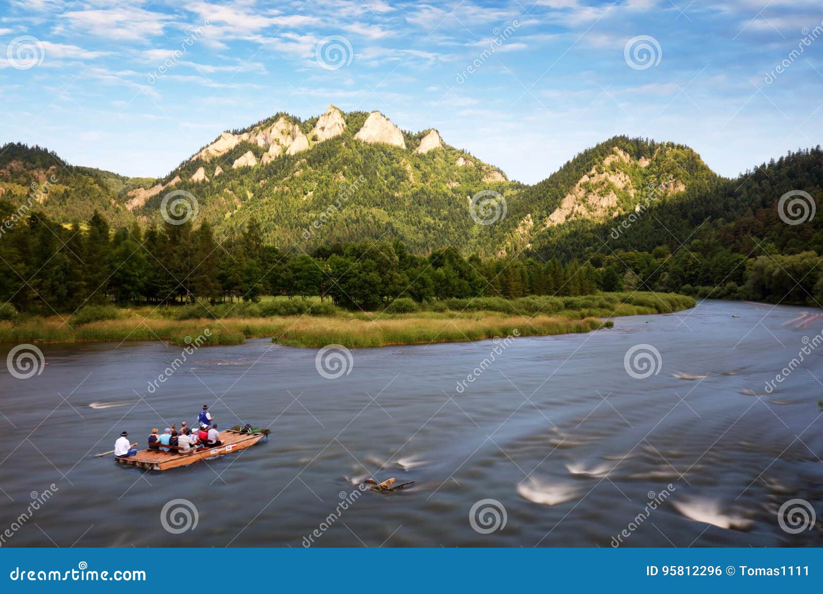 Rafting on the Polish River on a Three Crowns Background Editorial ...