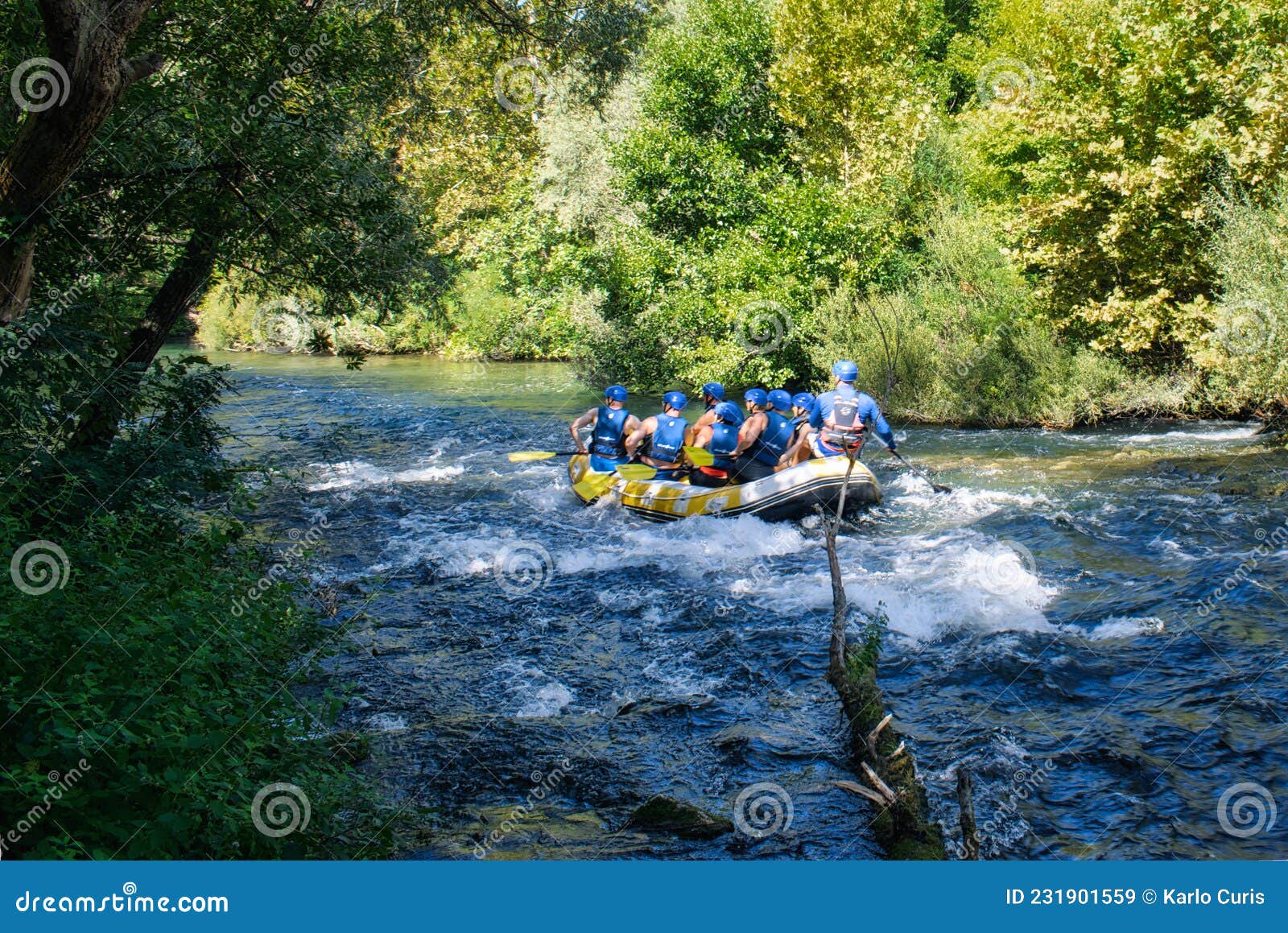 Rafting at River Cetina in Omis, Croatia Stock Image - Image of omis ...