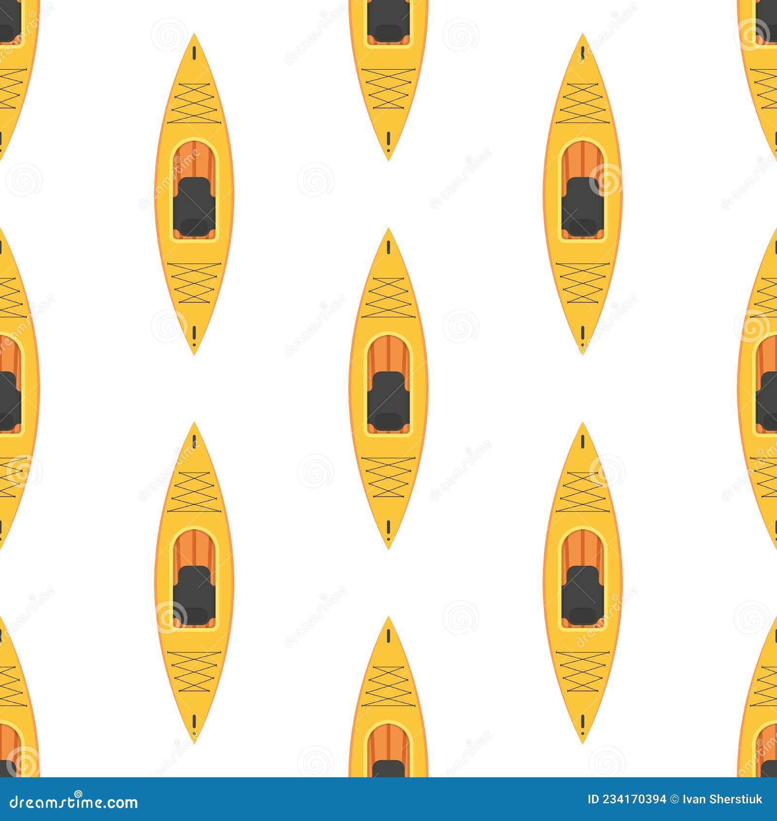 Rafting Seamless Pattern with Repeating Boats. Kayaking and Canoeing ...