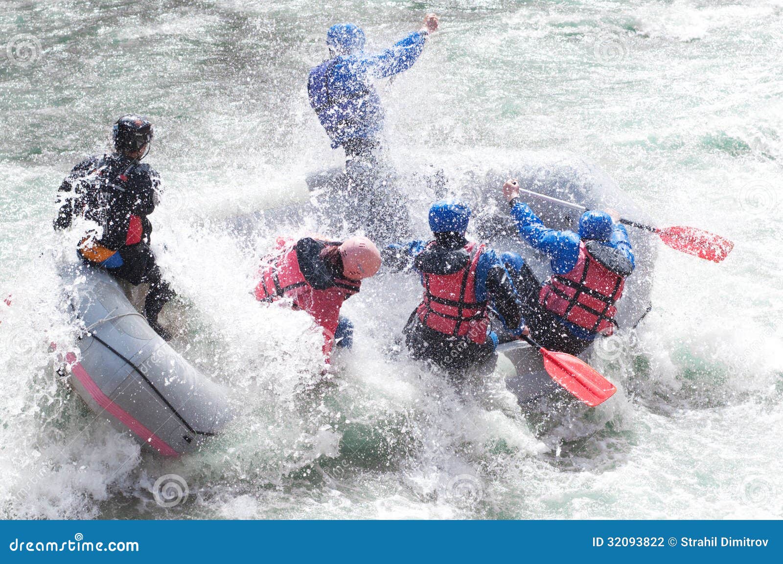 Rafting, Splashing the White Water Stock Photo - Image of outdoors ...