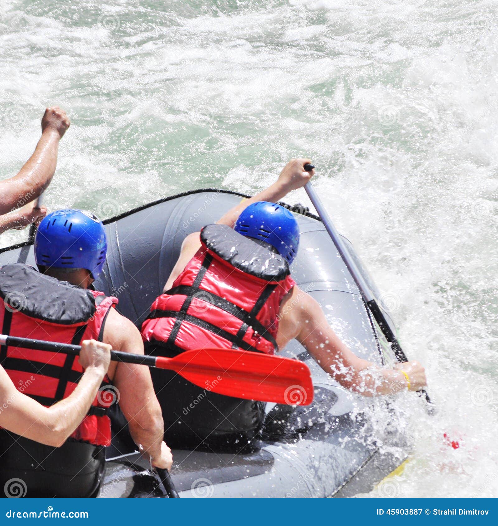 Rafting, Splashing the White Water Stock Image - Image of people ...
