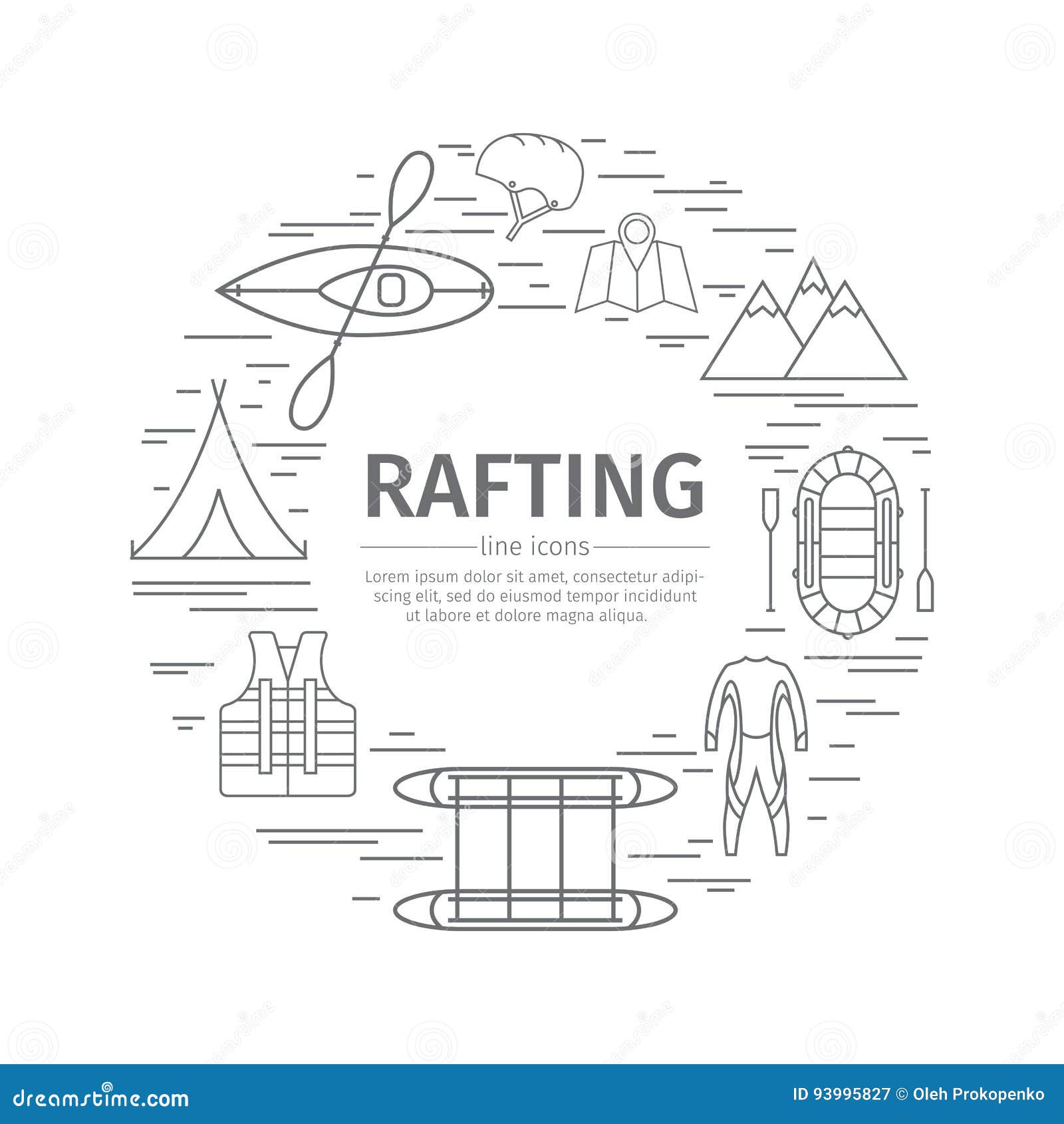 Rafting web banner stock vector. Illustration of kayak - 93995827