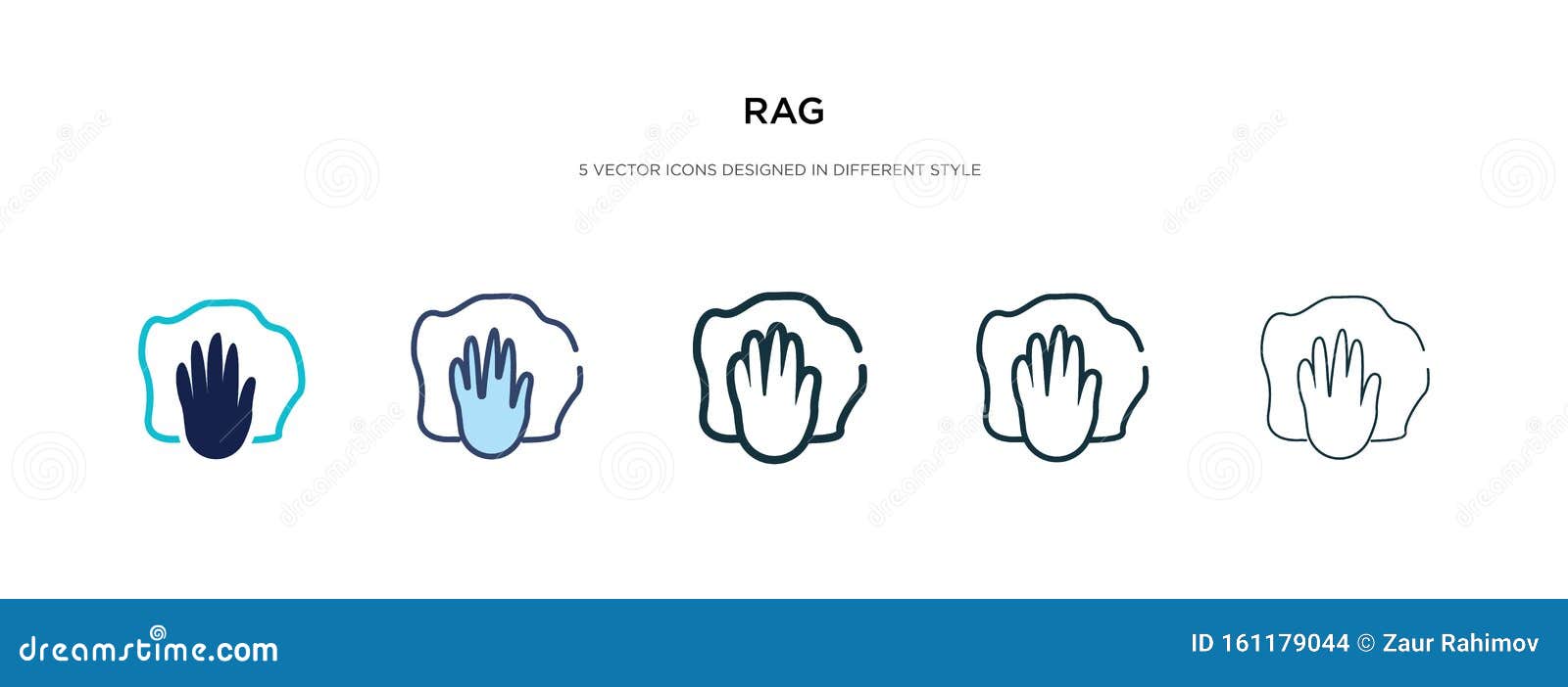 Rag Icon in Different Style Vector Illustration. Two Colored and Black ...