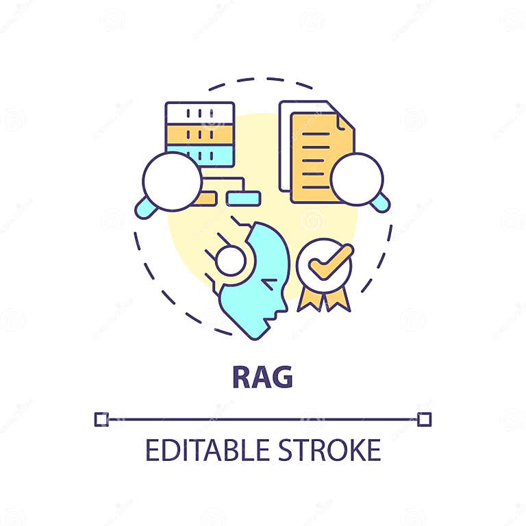 RAG Multi Color Concept Icon Stock Vector - Illustration of outline ...