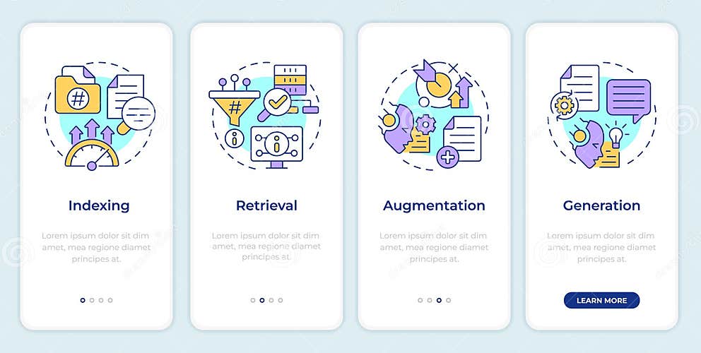 RAG Process Onboarding Mobile App Screen Stock Illustration ...