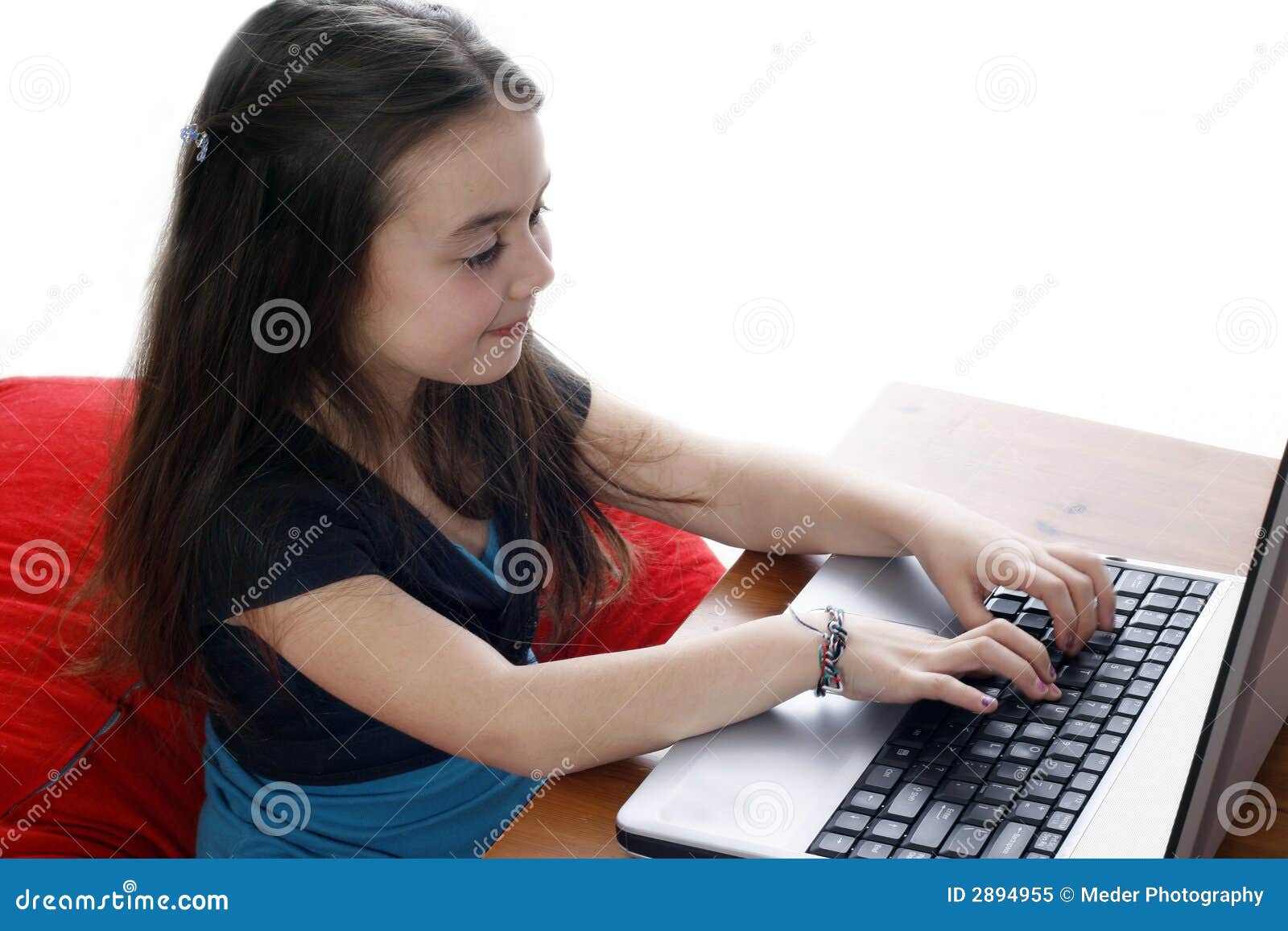 Ragazza Che Lavora Al Computer Portatile Immagine. Immagine: 2894955
