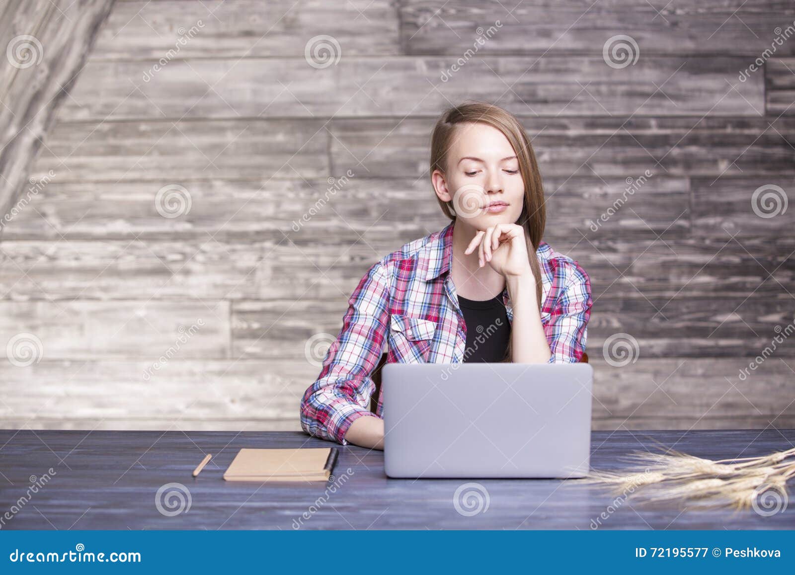 Ragazza Con Il Computer Portatile Immagine Stock - Immagine di sfondo ...