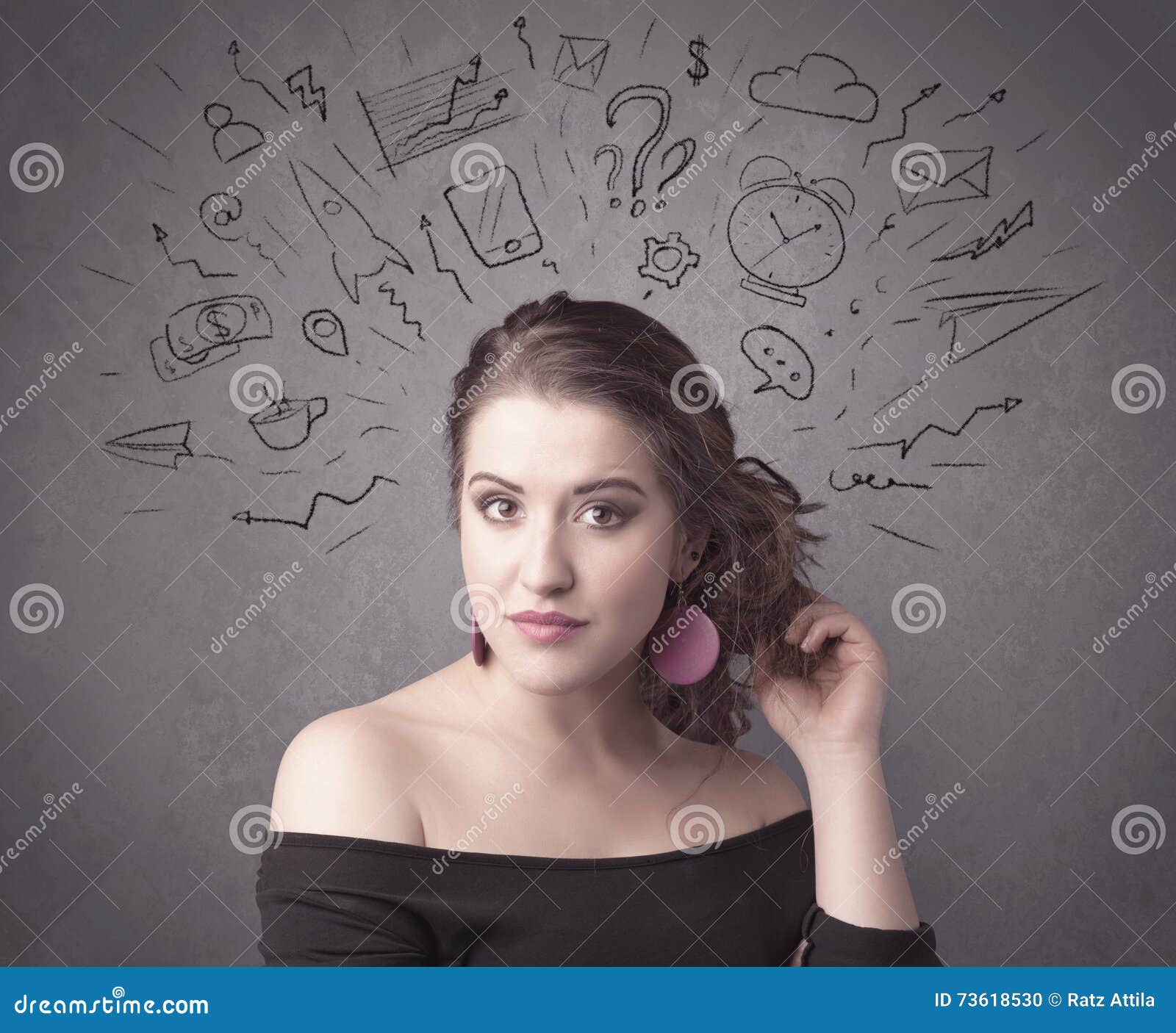 Ragazza Con L'espressione Facciale Divertente Fotografia Stock ...