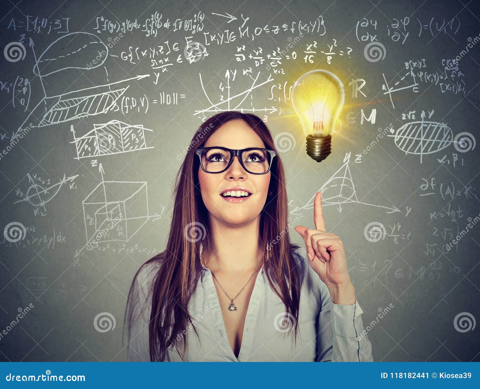 Ragazza Intelligente Che Ha Grande Idea Immagine Stock - Immagine di ...