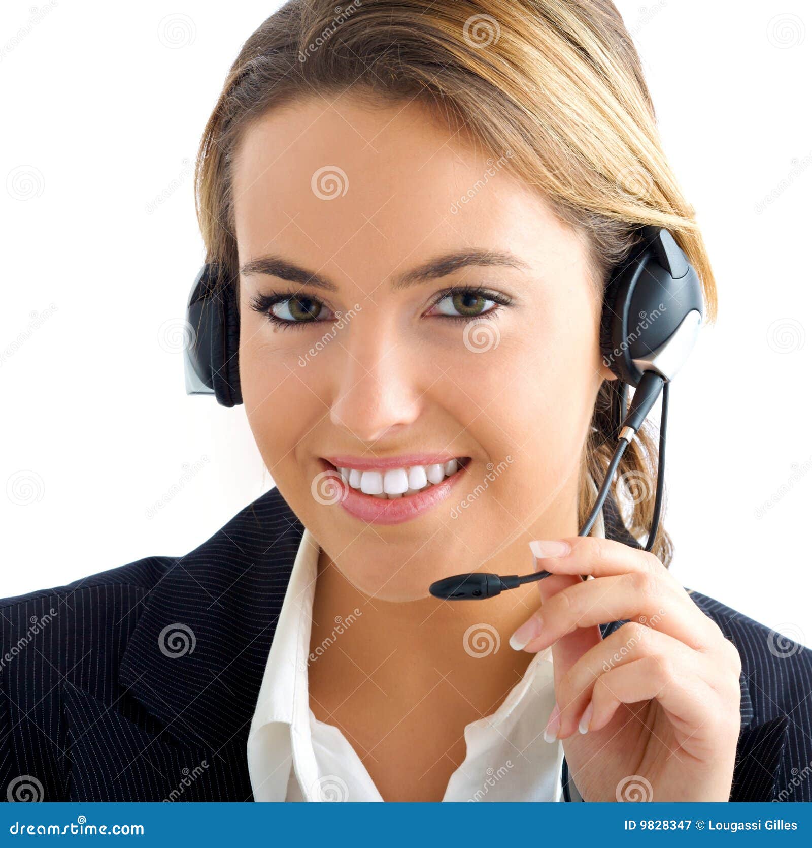 Ragazza Nel Servizio Di Assistenza Al Cliente Immagine Stock - Immagine ...