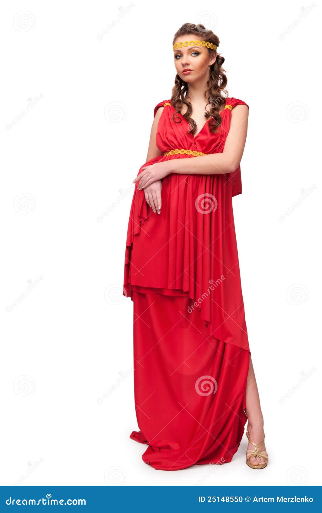 Ragazza Nel Vestito Della Dea Greca Fotografia Stock - Immagine di ...