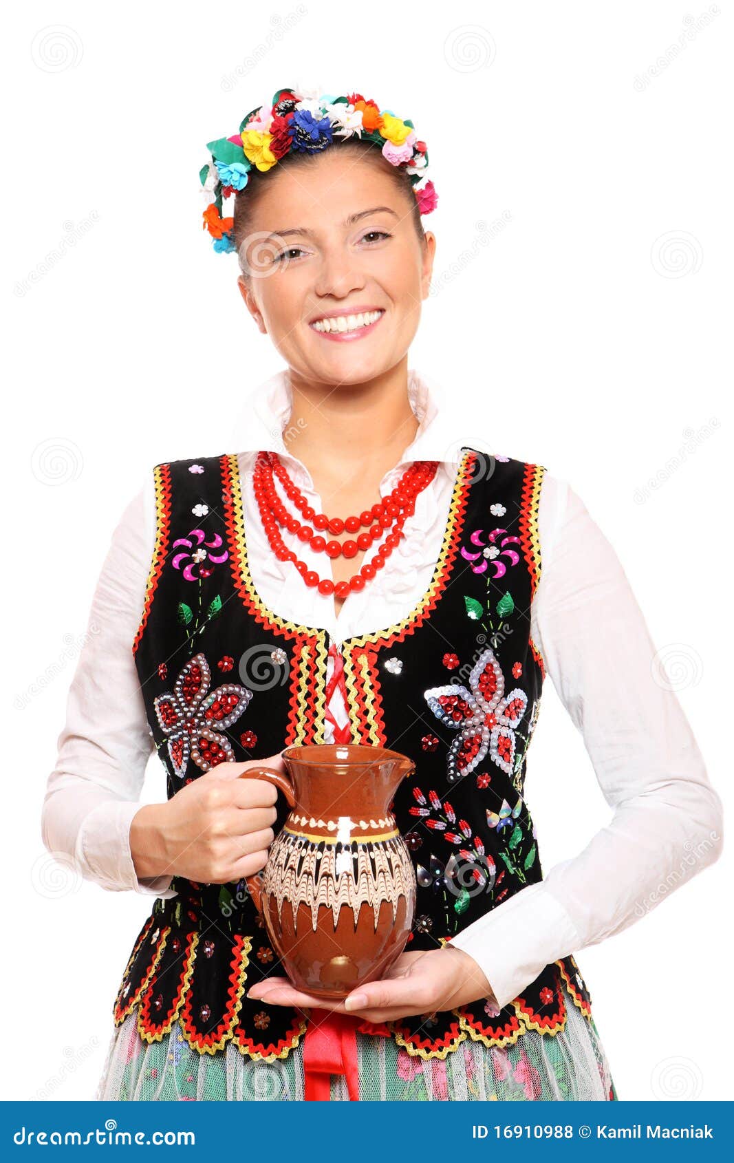 Ragazza Polacca Tradizionale Fotografia Stock - Immagine di ...