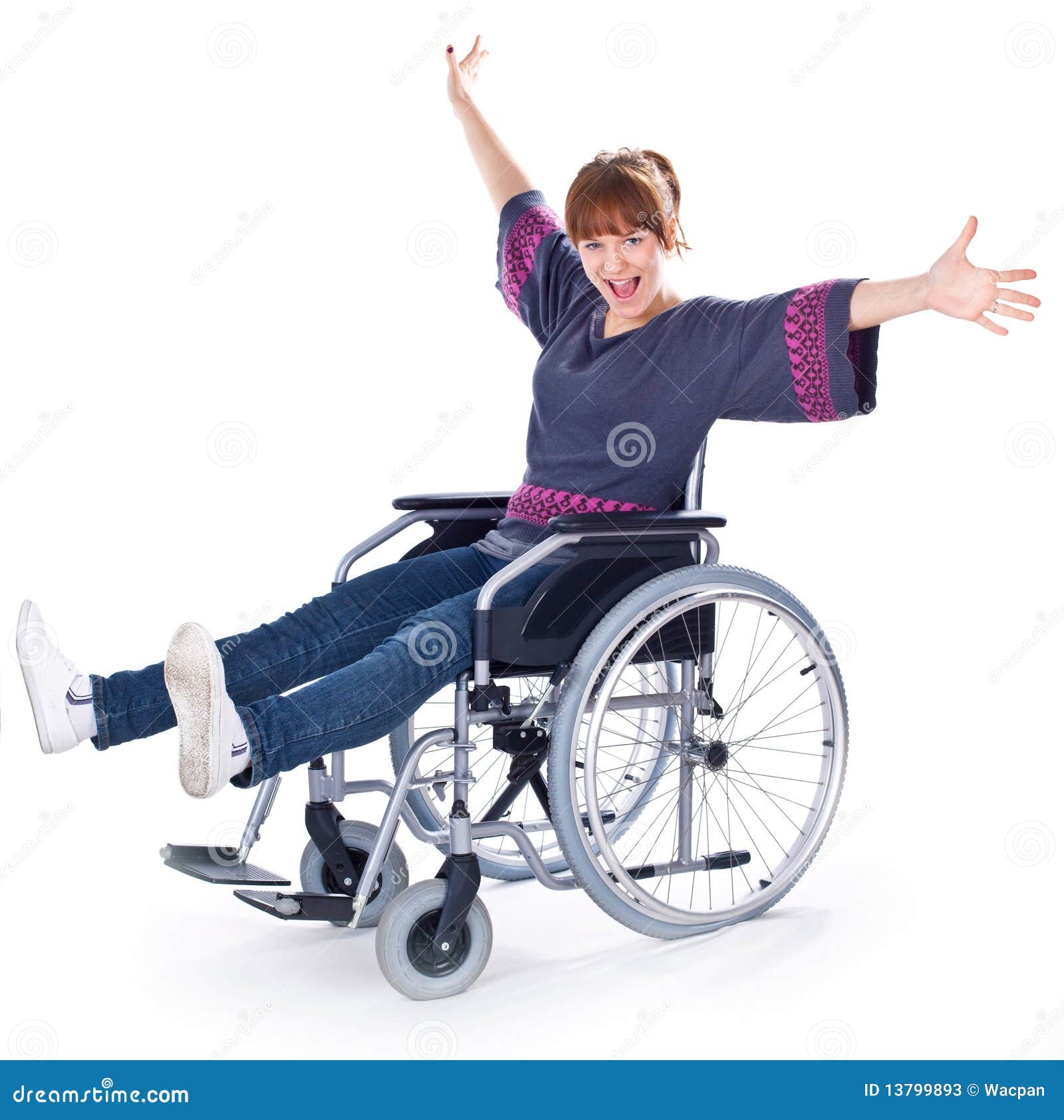 Ragazza Sulla Sedia a Rotelle Immagine Stock - Immagine di felice ...