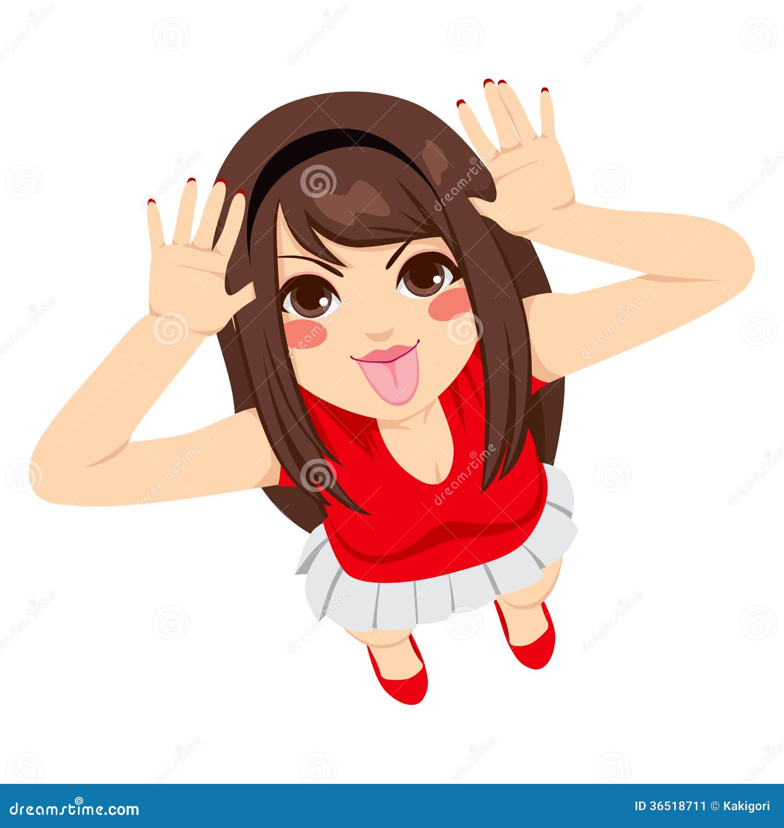 Ragazza Teenager Che Deride Illustrazione Vettoriale - Illustrazione di ...