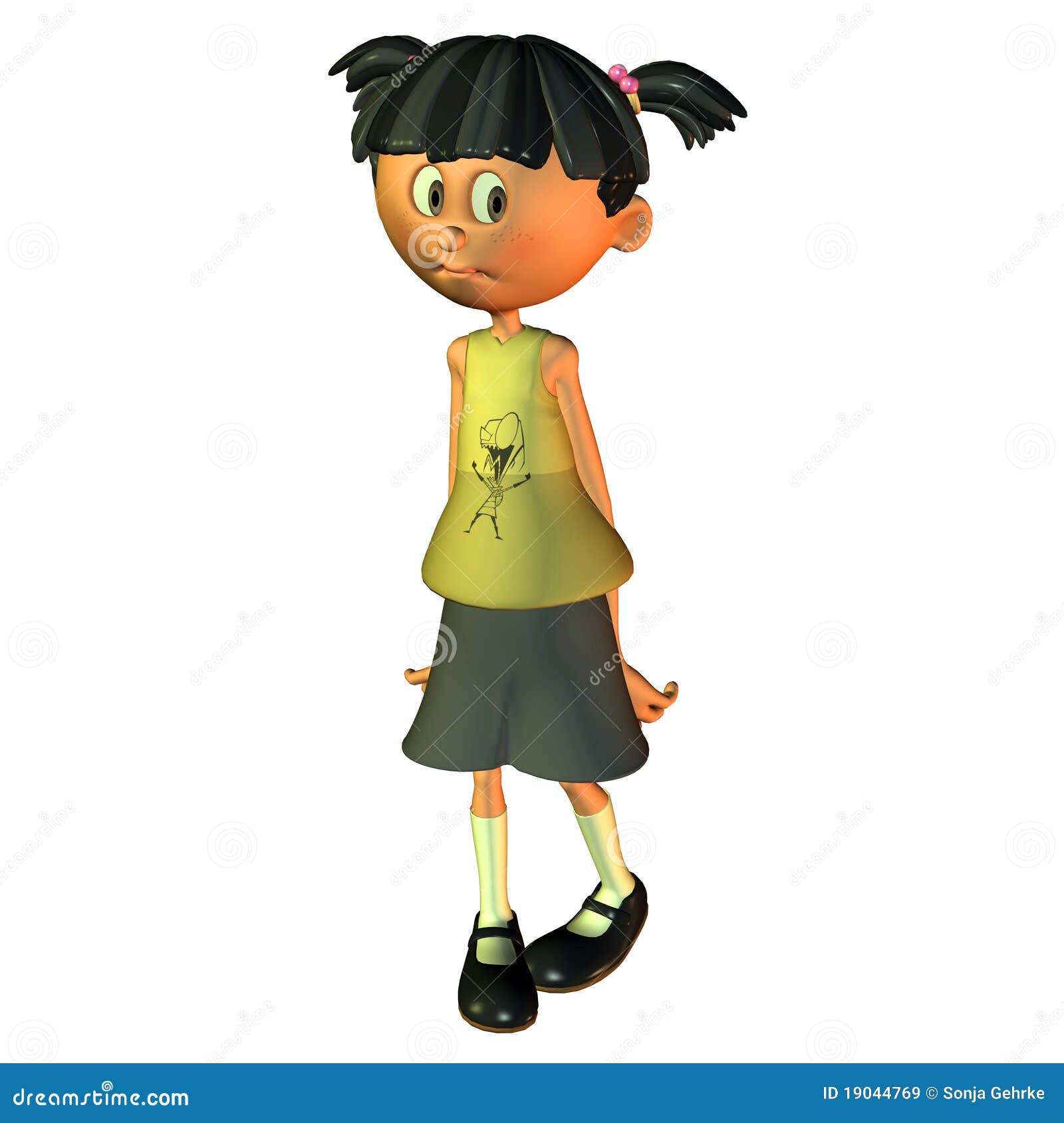 Ragazza timida illustrazione di stock. Illustrazione di calzini - 19044769