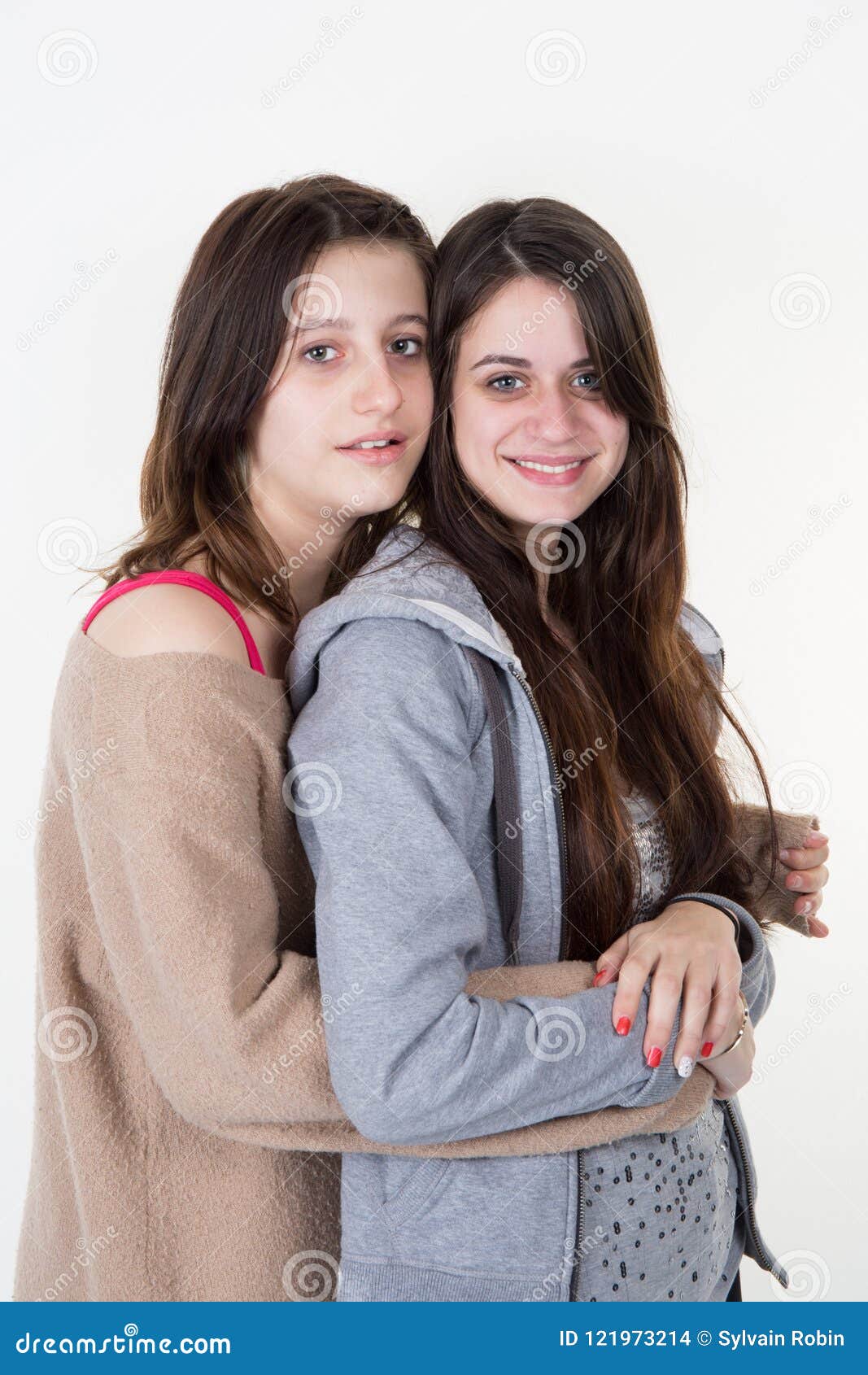 Ragazze Nella Lesbica O Nella Sorella Dabbraccio Di Amore Fotografia Stock Immagine Di